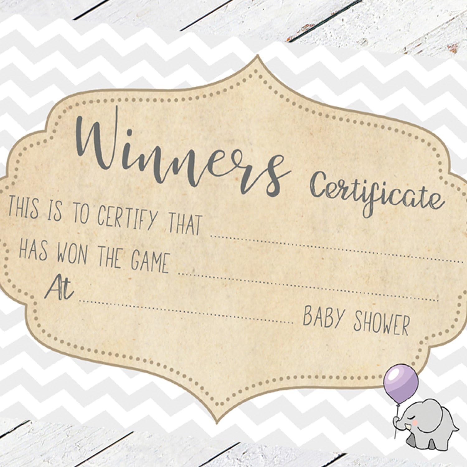 The Little Party Company Baby Shower Winners Certificate 10 pack Baby ...