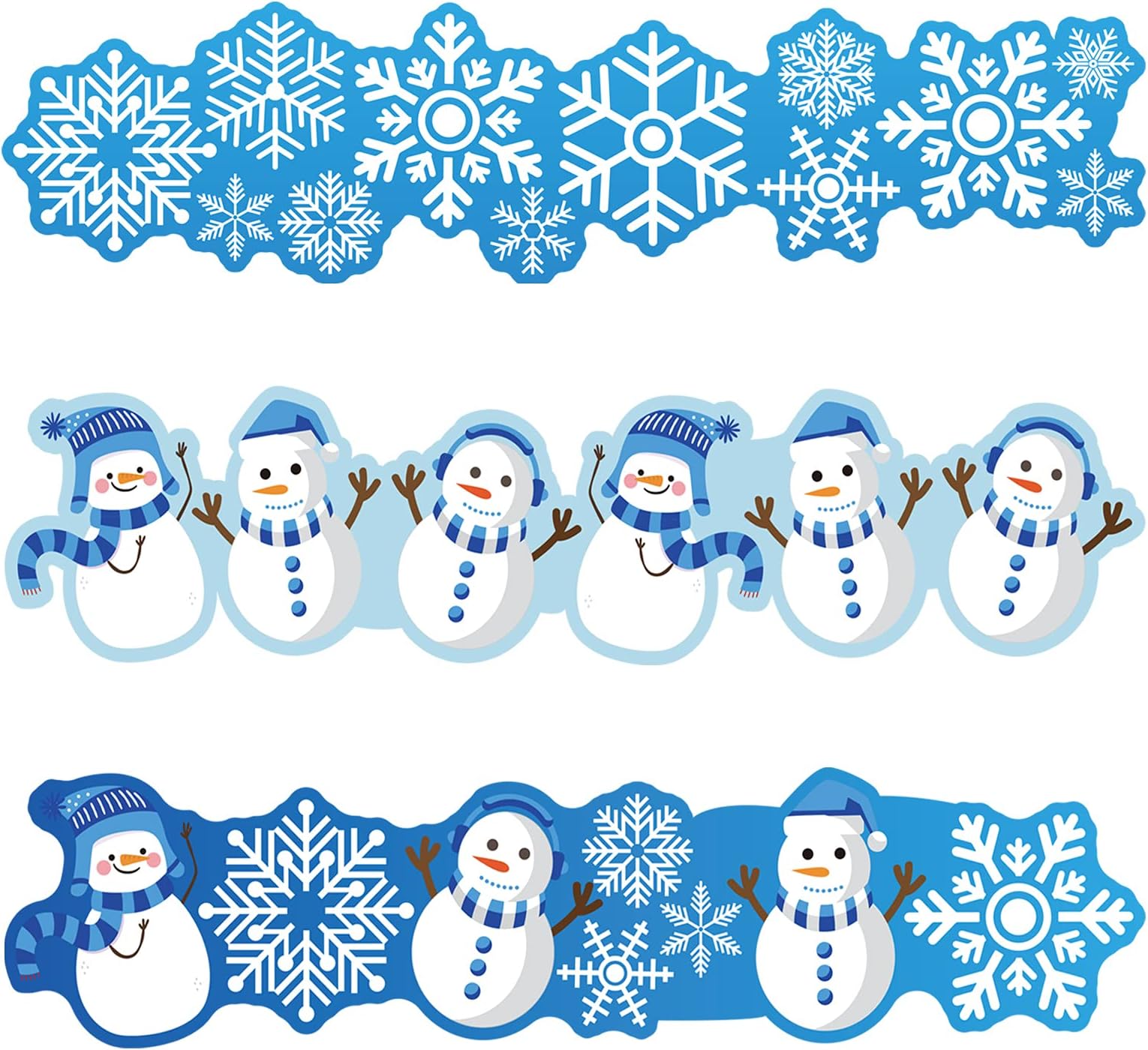 Amazon.com : Adhesive Snowflakes Bulletin Borders Christmas Bulletin ...