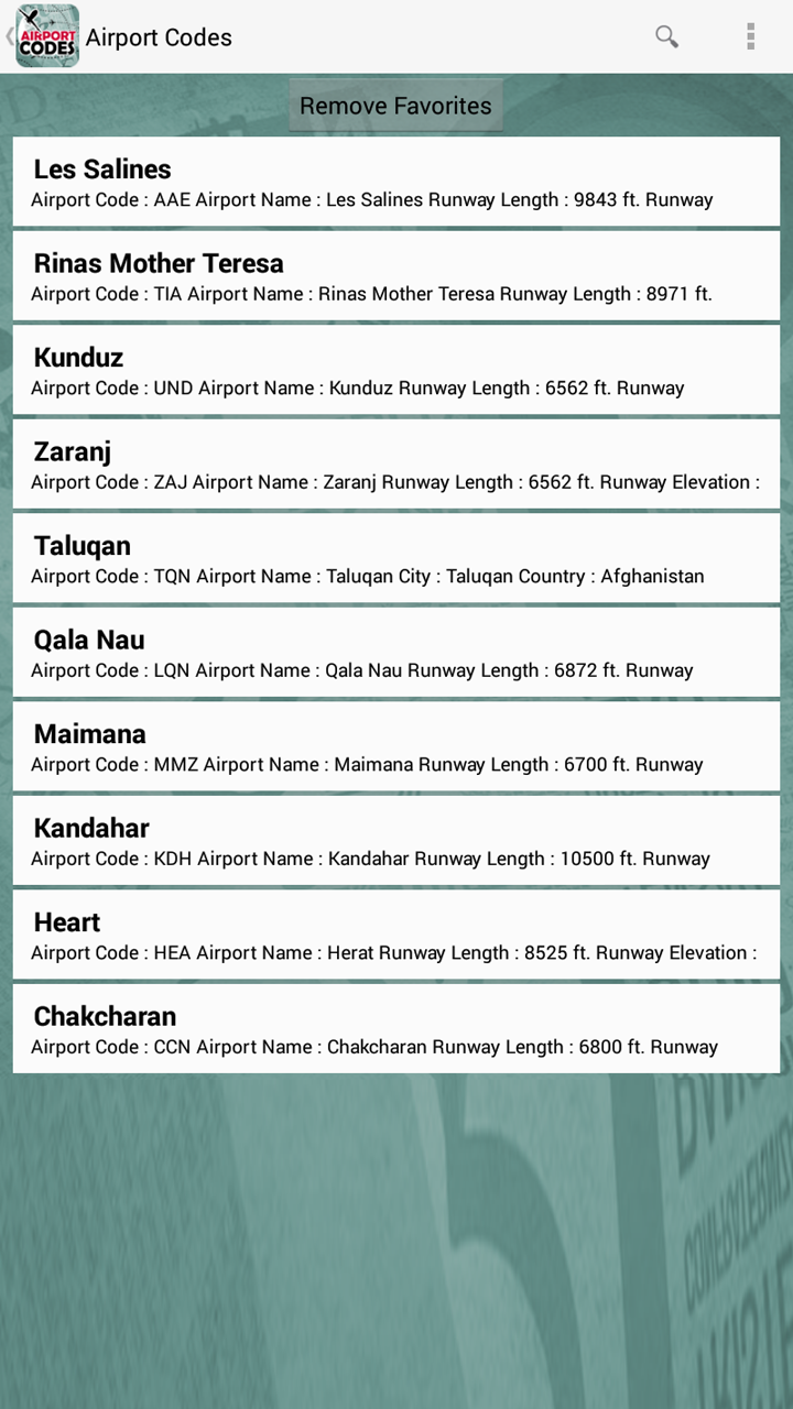 Airport Codes - App on Amazon Appstore