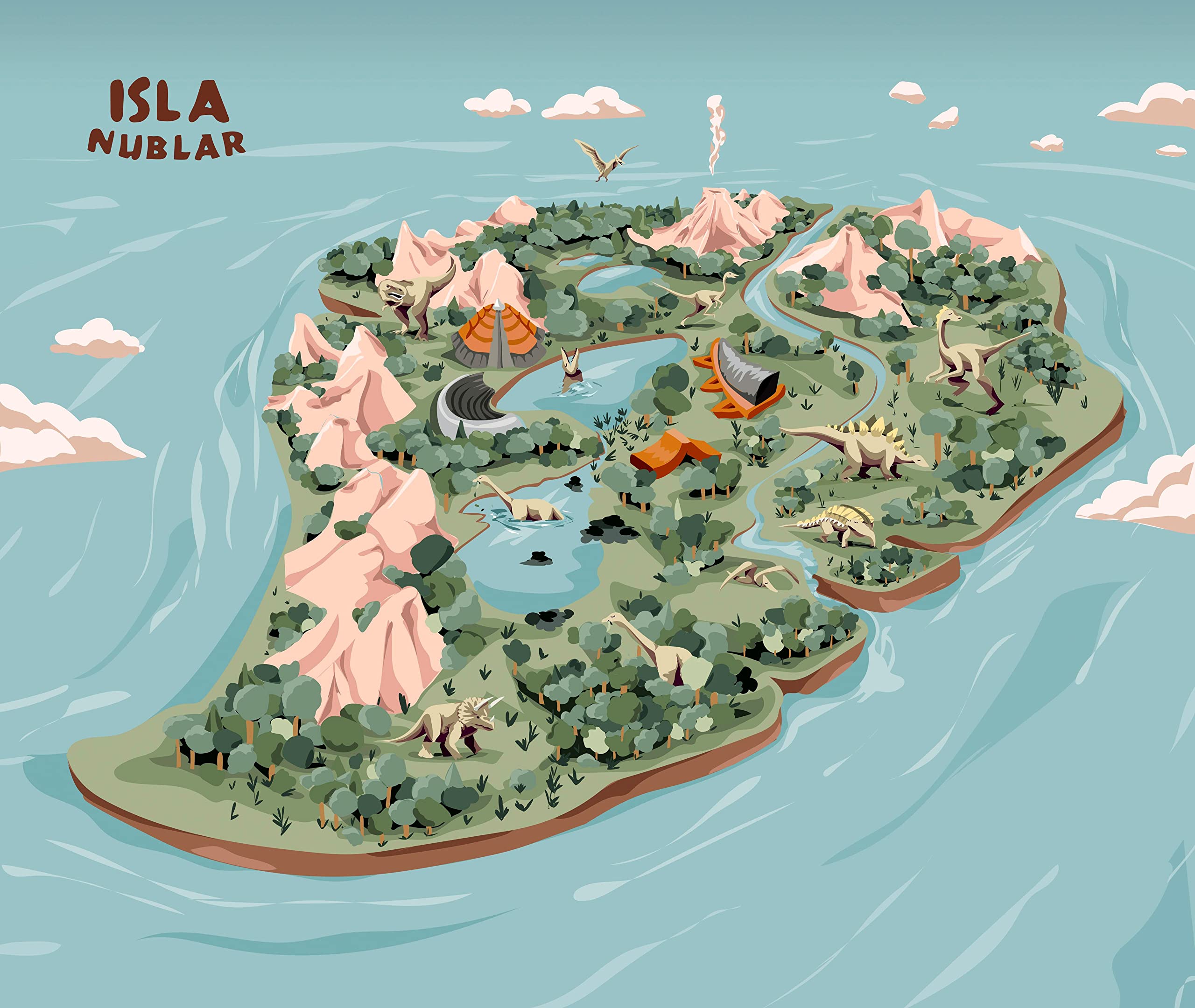 Buy Tallenge - Isla Nublar - Jurassic Park Island with Dinosaurs ...