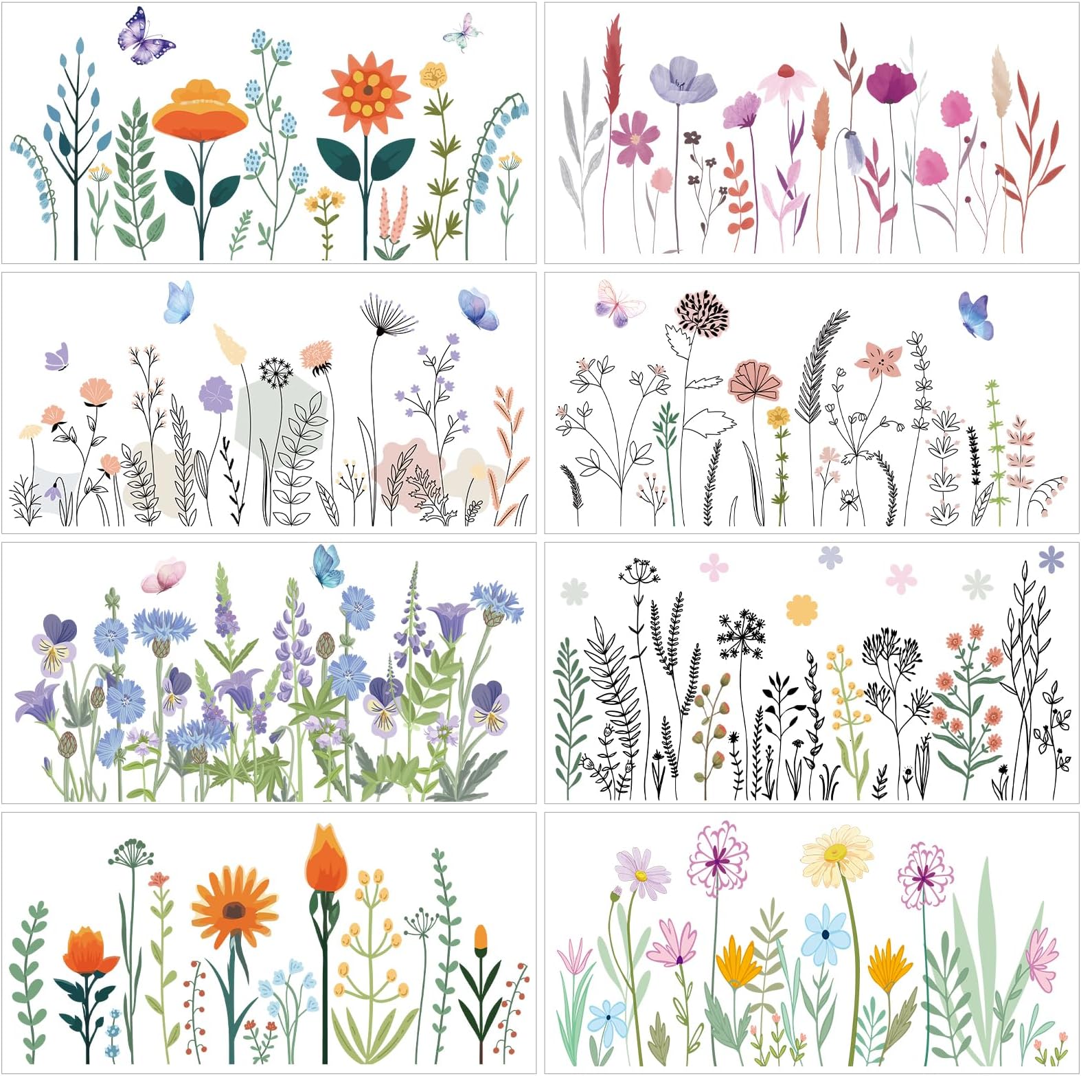 Amazon.com: Blue Flower Rub on Transfers for Crafts - 6 Sheets Vintage ...