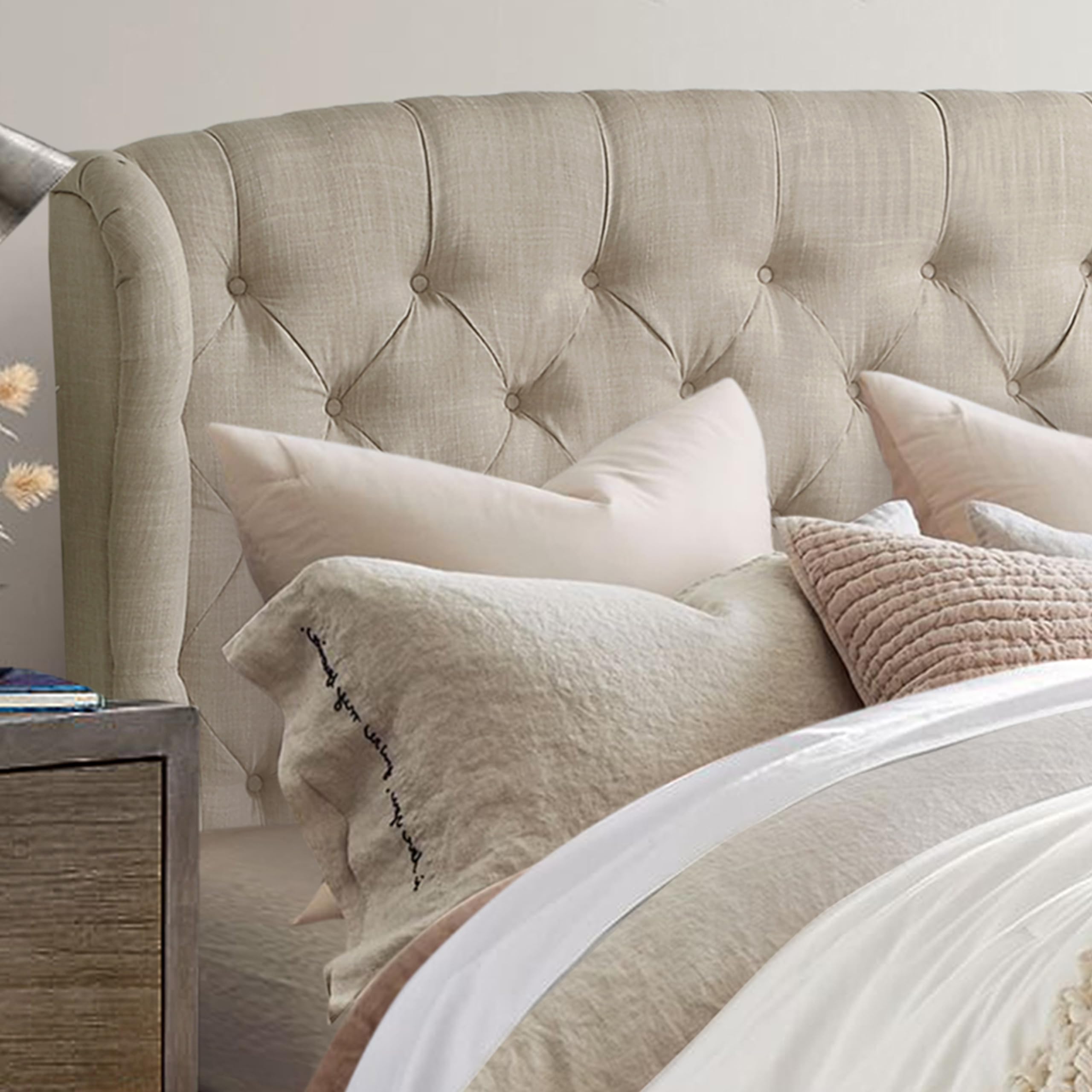 Snapklik.com : Rosevera Torrey Wingback Bed/Tufted Headboard Adjustable ...