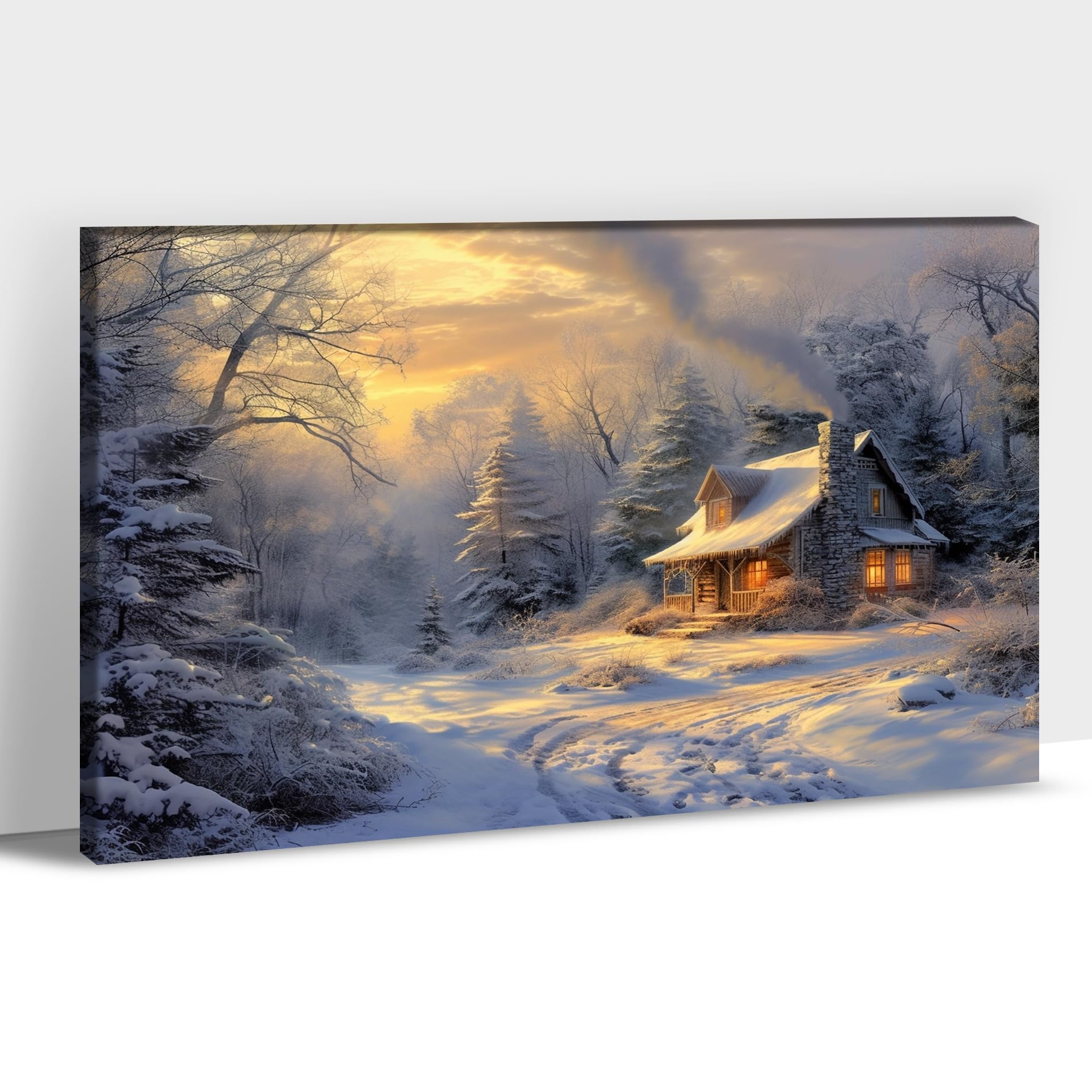 Country Snow Scene Paintings Winter Landscape Snow Scene Country Road