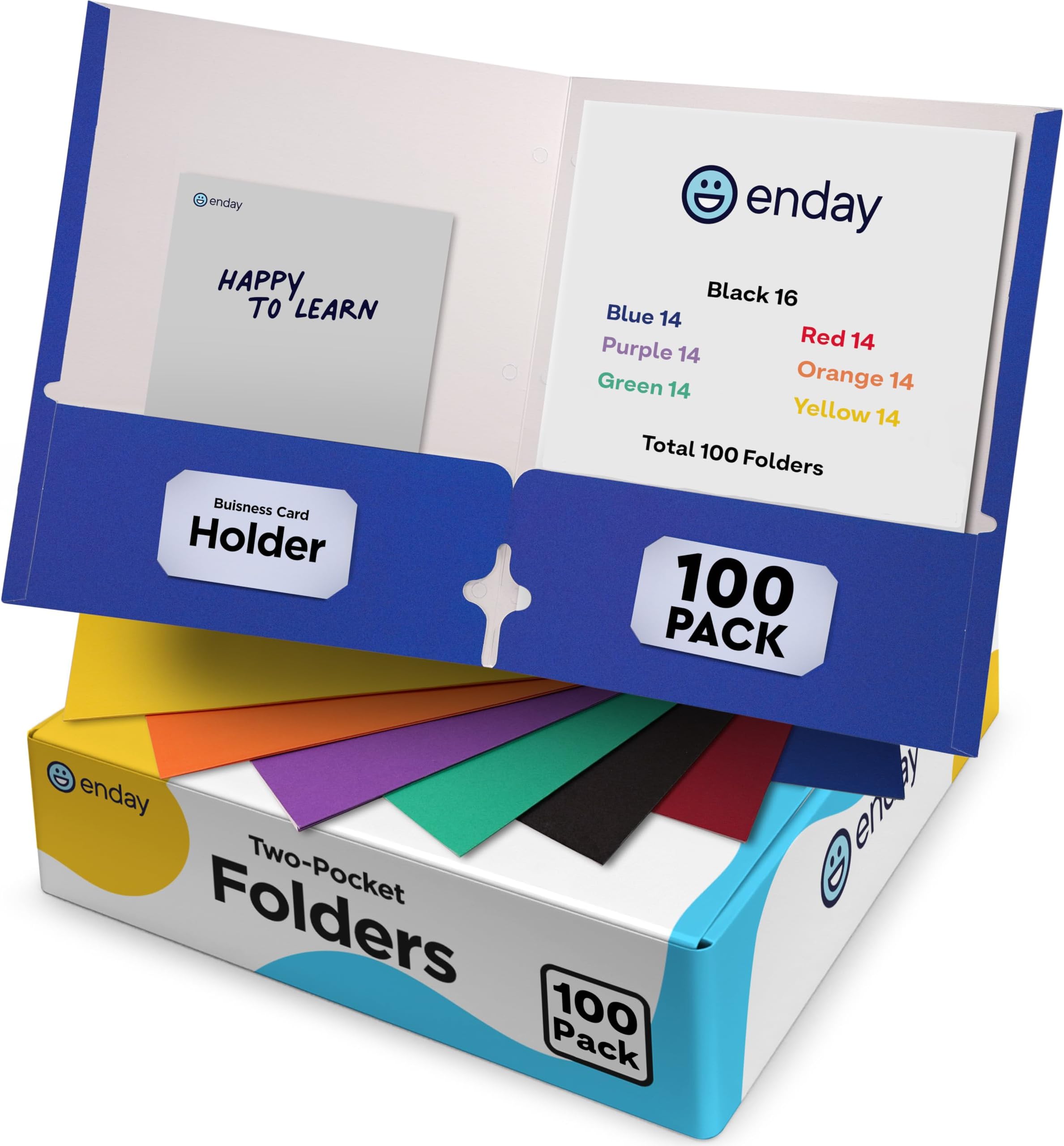 Amazon.com : Enday Paper Folders with Pockets (100 Pack) - Assorted ...