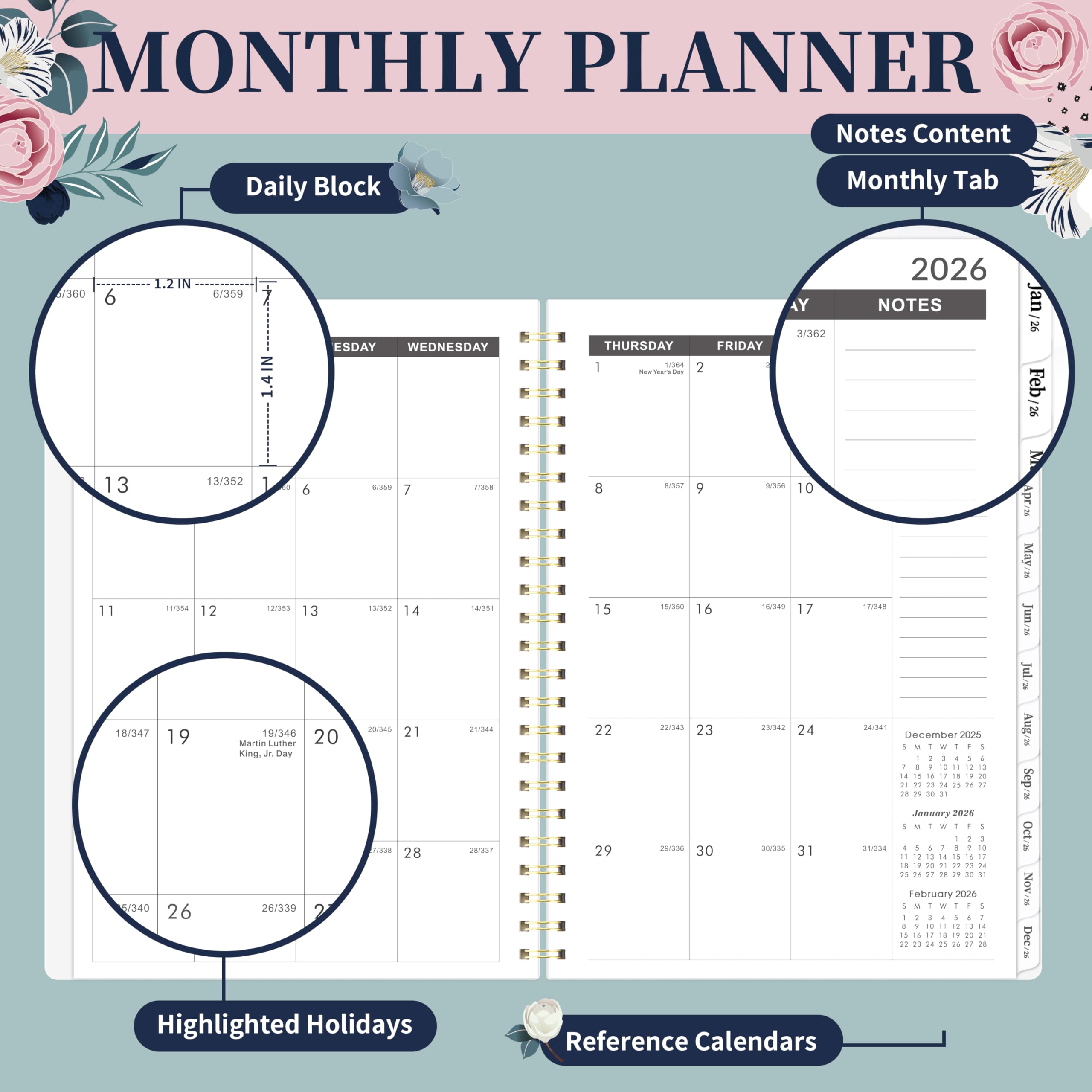 Snapklik.com : 2026-2030 Monthly Planner - 5 Year Planner 2026-2030 ...