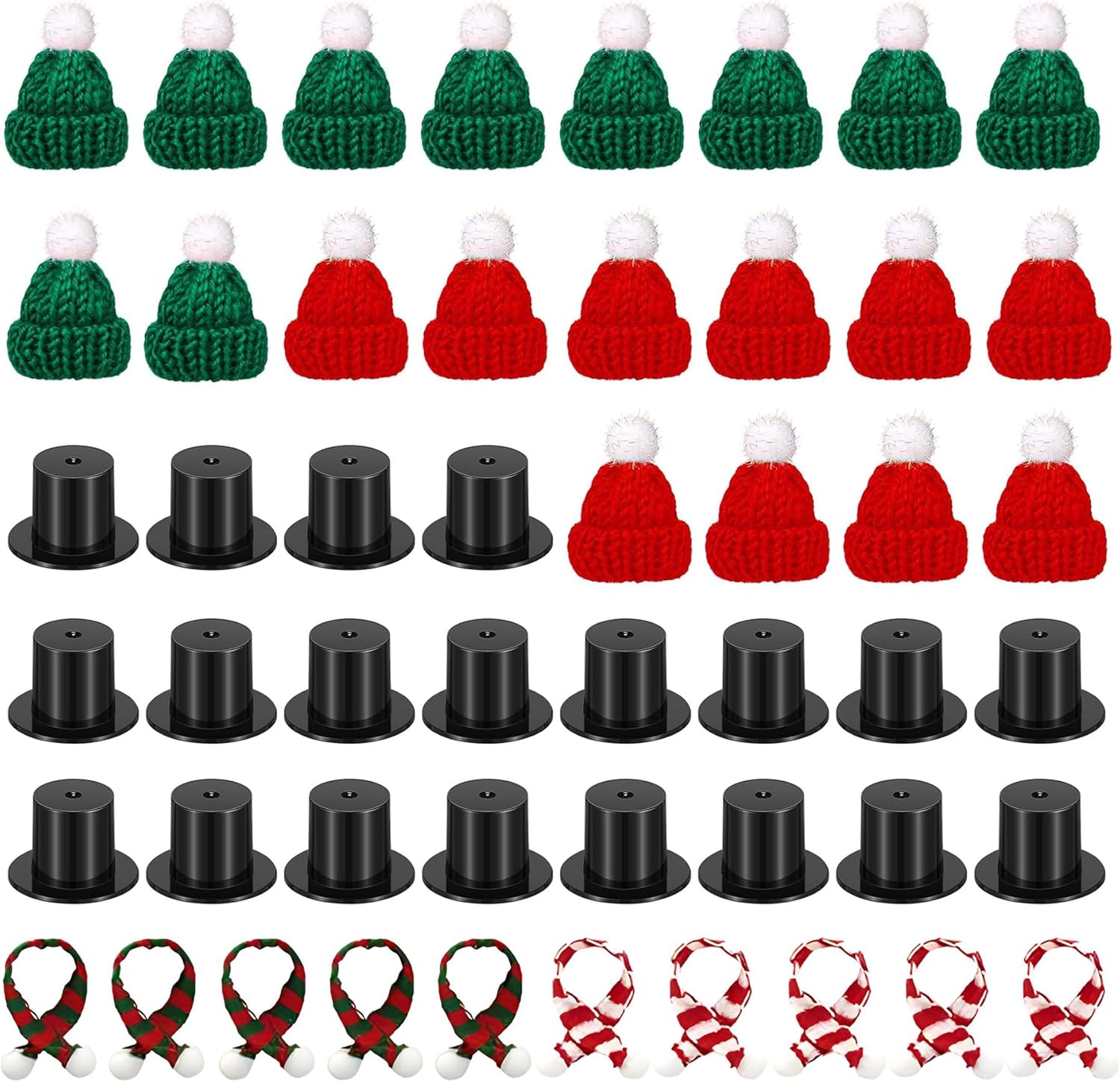Amazon.com: 30 Pcs Mini Knit Hats and Christmas Scarves Set with 20 Pcs ...