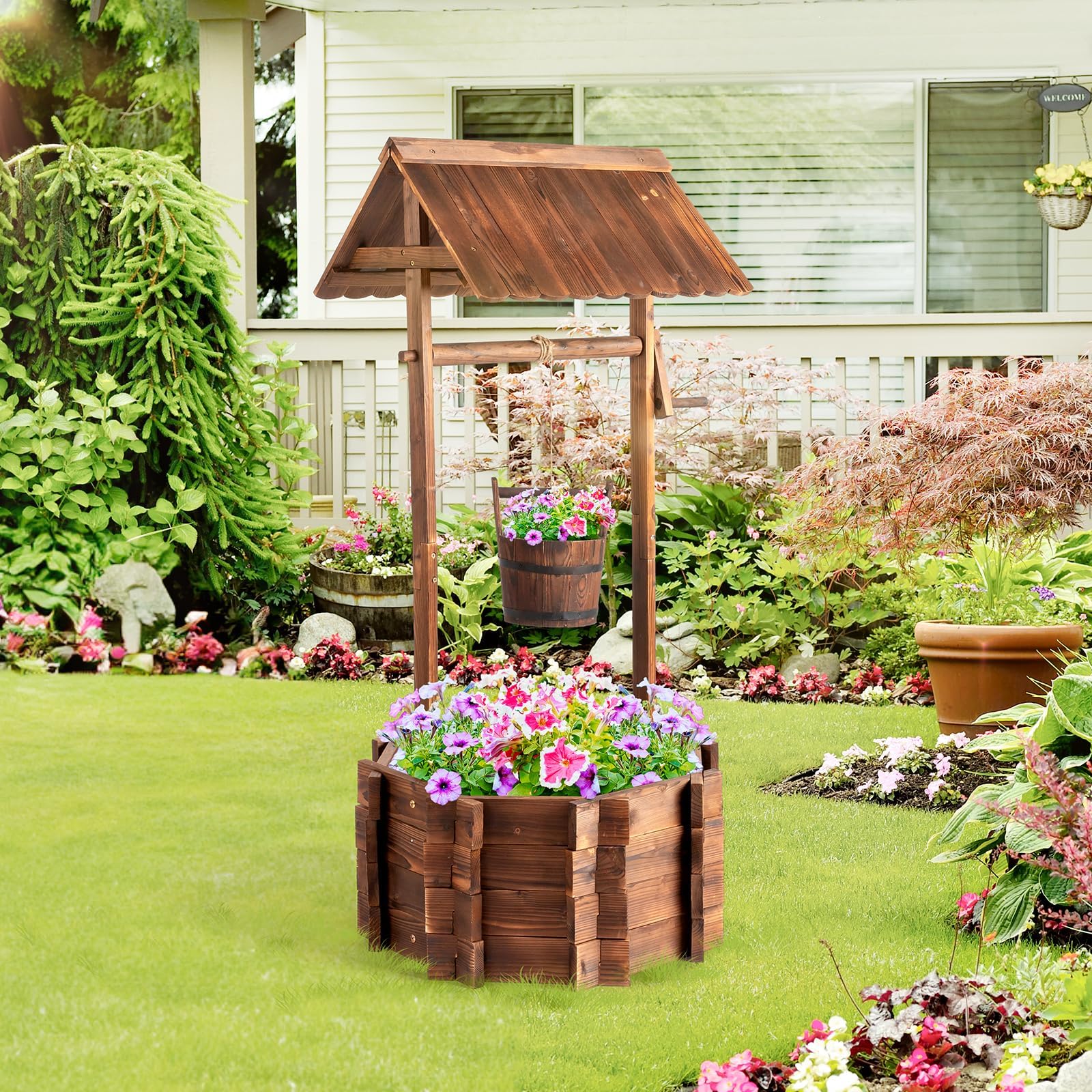 Amazon.com : Dura-Trel, Inc. Wishing Well : Decorative Well Covers ...