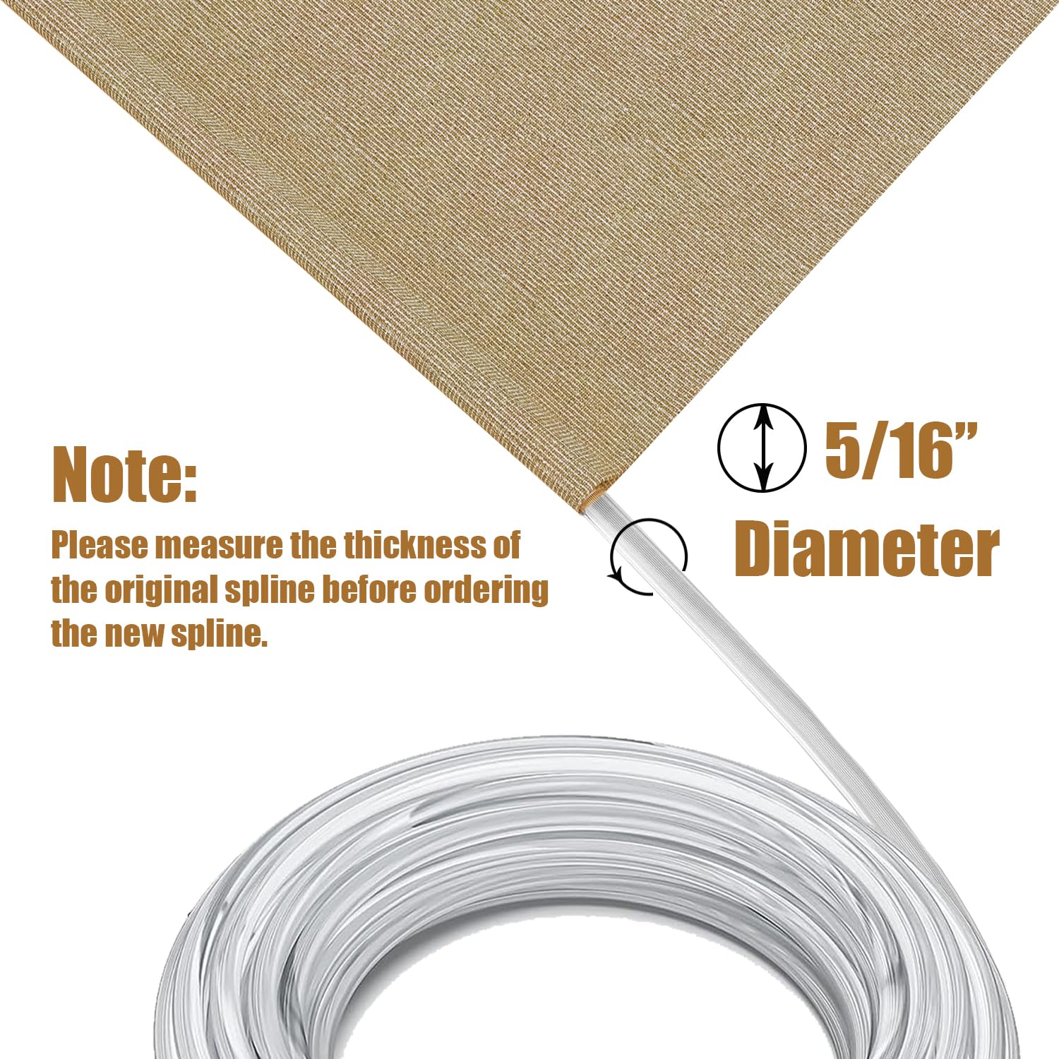 Snapklik.com : Lumpro 5/16 Vinyl Sling Chair Spline Solid Awning Cord ...
