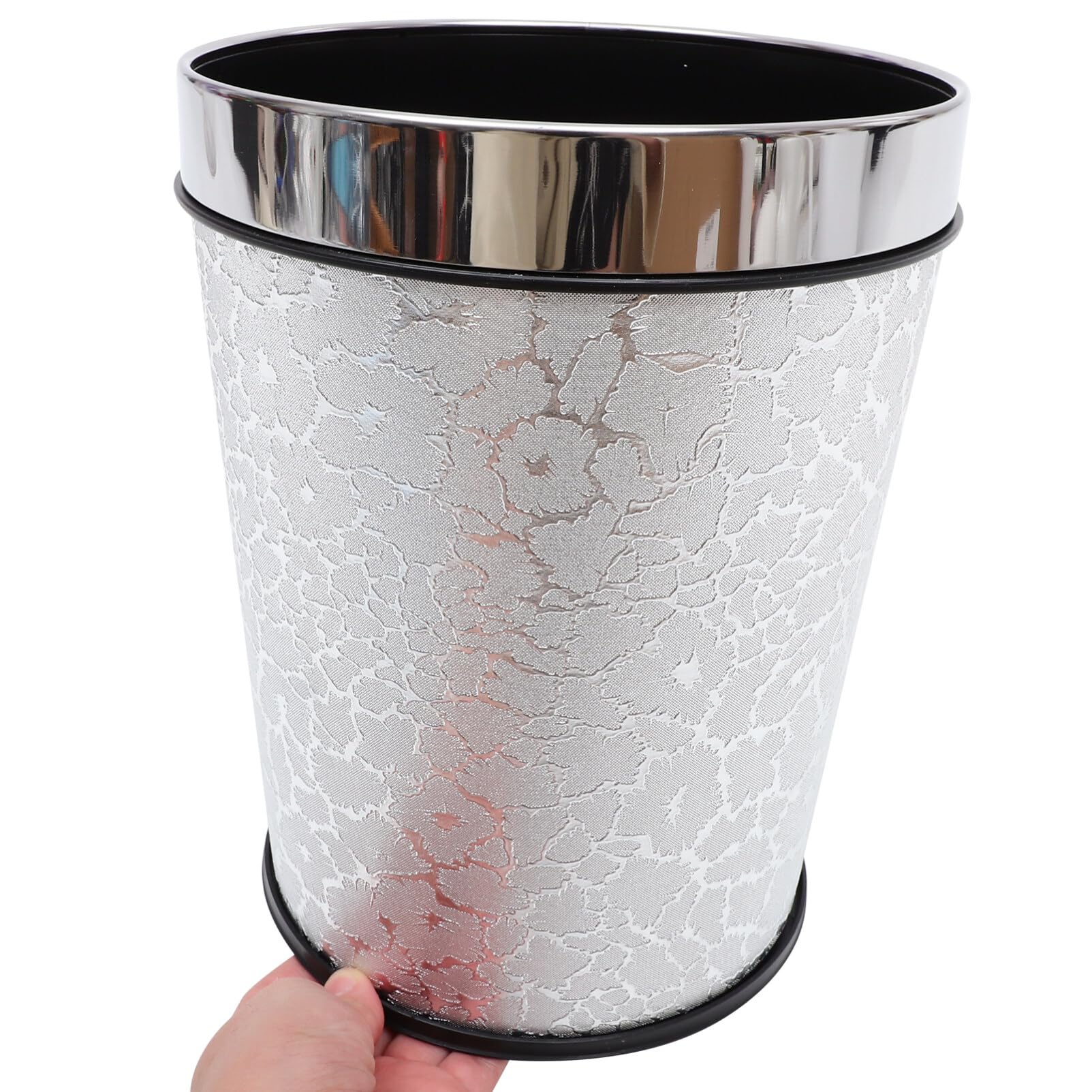 Luxshiny Round Garbage Can with Lid Office Waste Trash Can Waste Bin ...