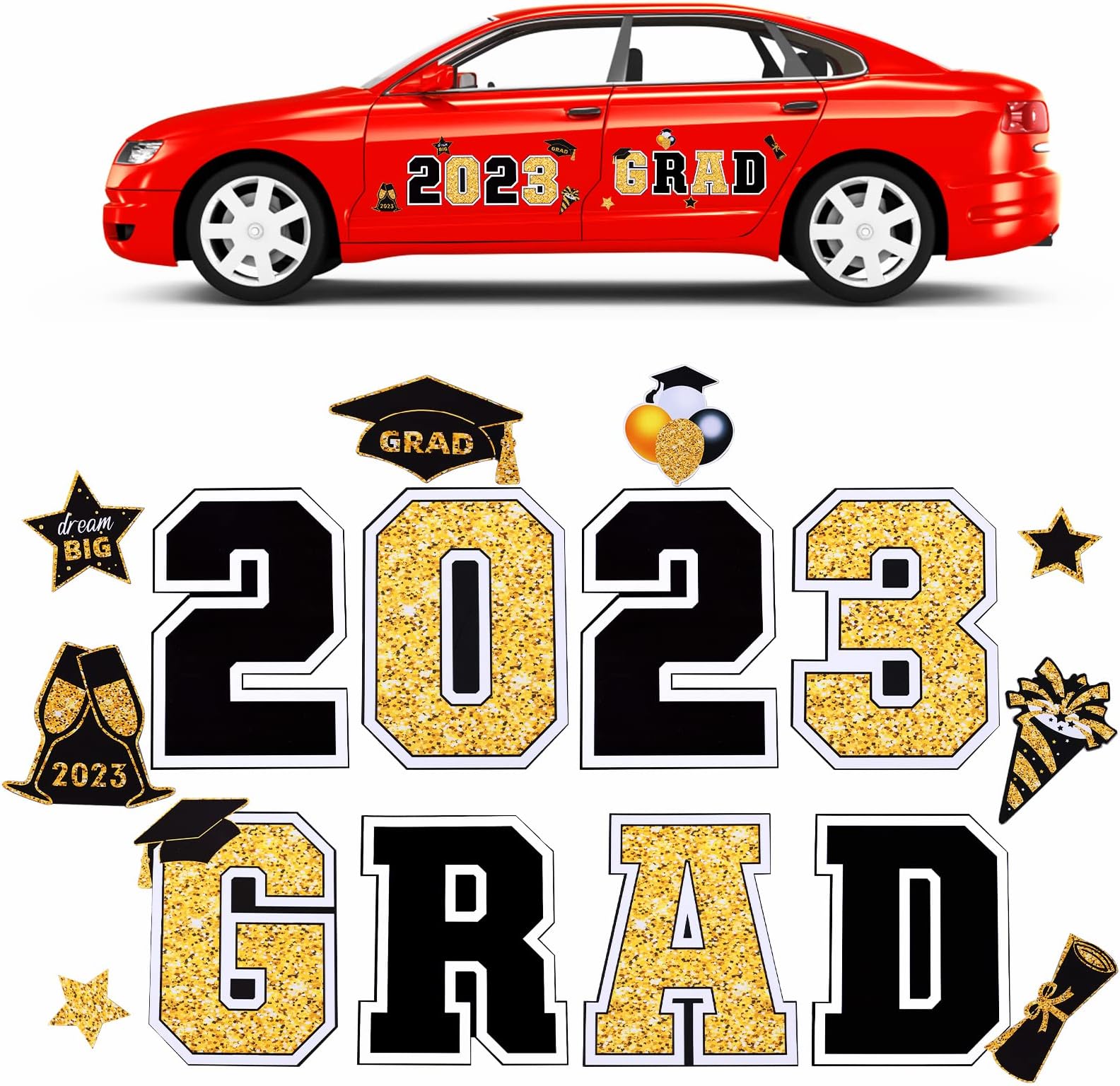 Amazon.com: 16PCS Graduation Car Magnets, Graduation Car Stickers ...