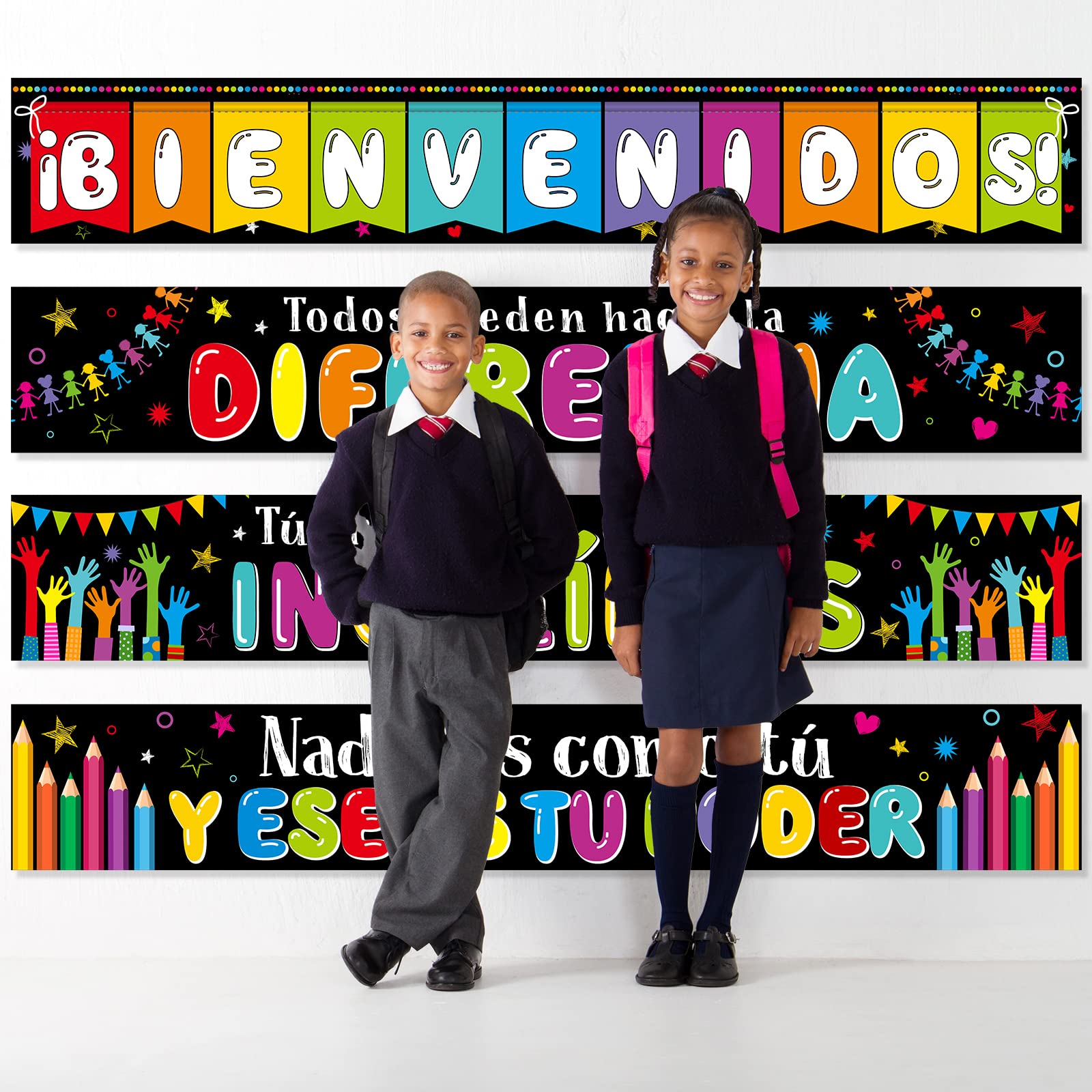 Snapklik.com : 4 Pack Bienvenidos Spanish Sign Welcome Banner ...