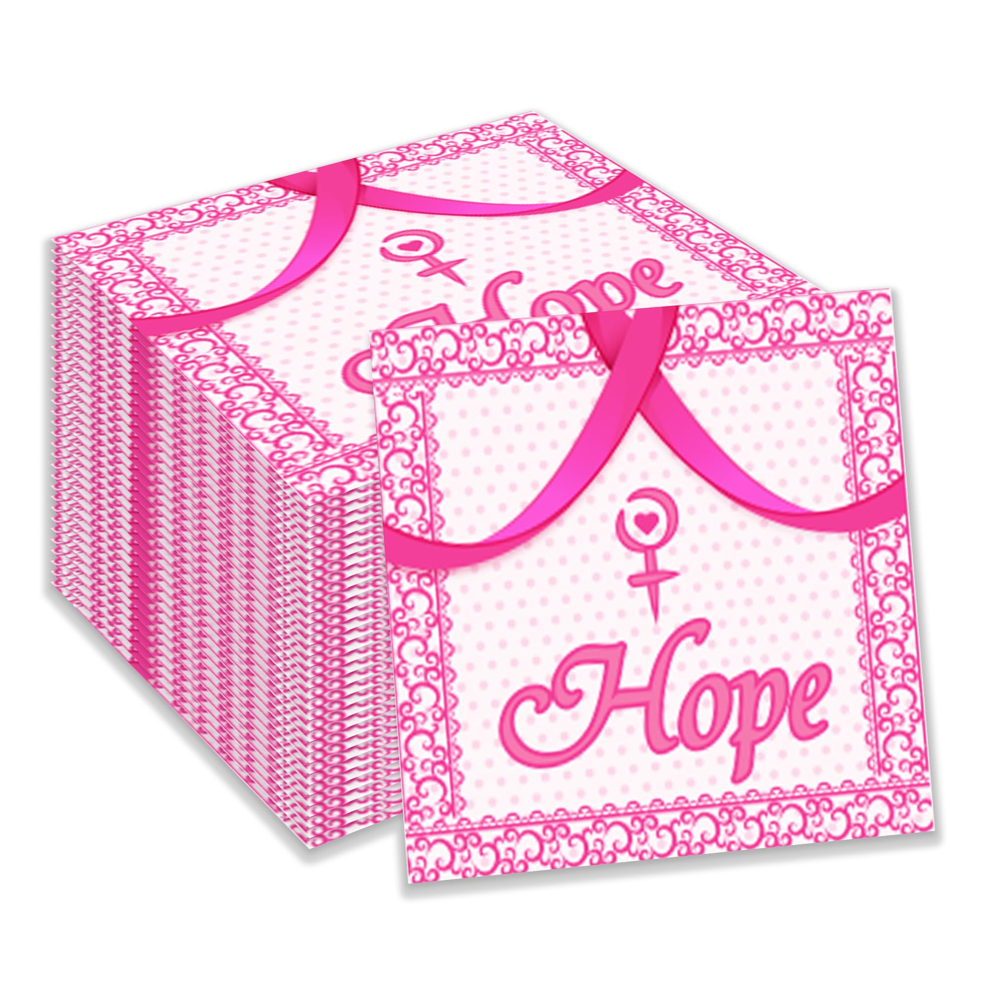 Amazon.com: OXYLIPO 40PCS Pink Ribbon Breast Cancer Awareness Paper ...