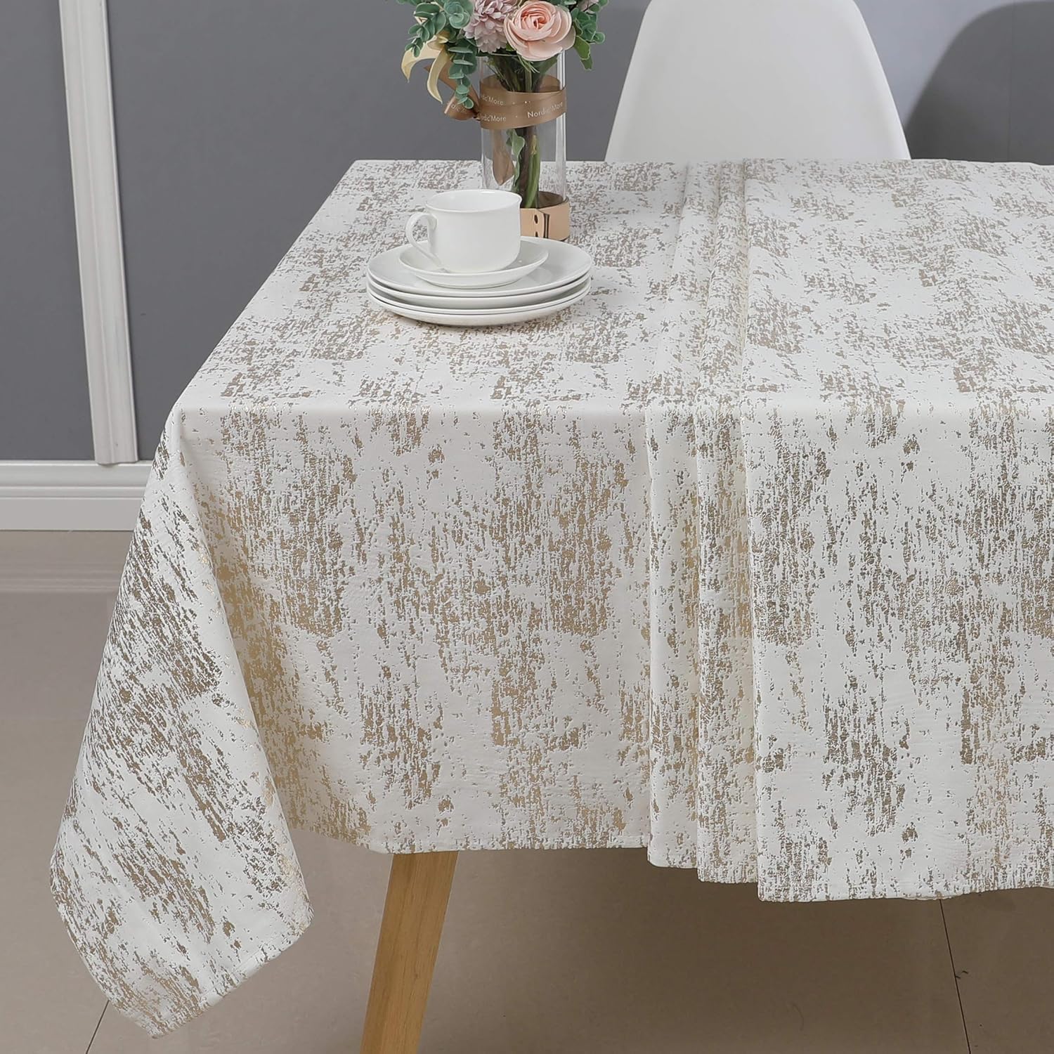 Amazon.com: Majestic Giftware TC60120 White Polyester Tablecloth with ...