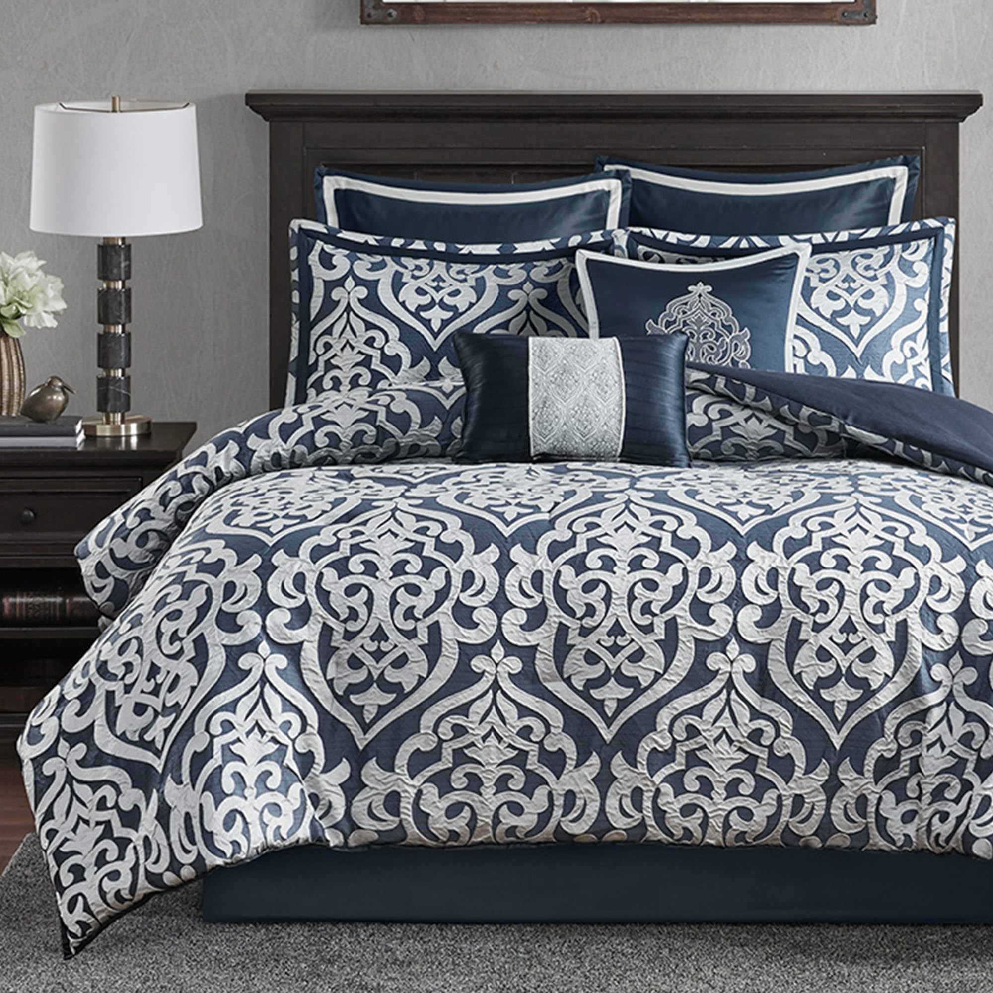 Amazon.com: Chic Home Duke King Comforter Set 10-Piece, Colorblocked ...