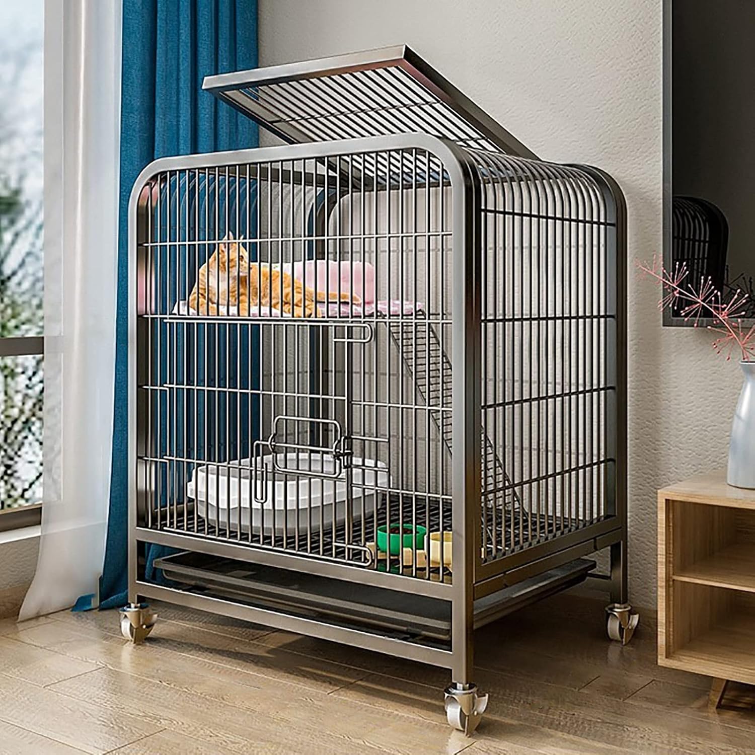 Amazon.com: AoForce Cat Cage Cat House Cat Litter Box Pet Enclosure ...