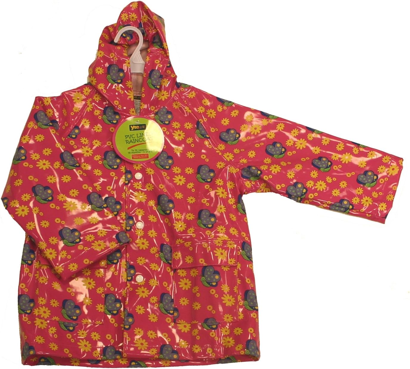 Yeominis Butterfly Pvc Lined Raincoat (5 Years - 7 Years) : Amazon.co.uk