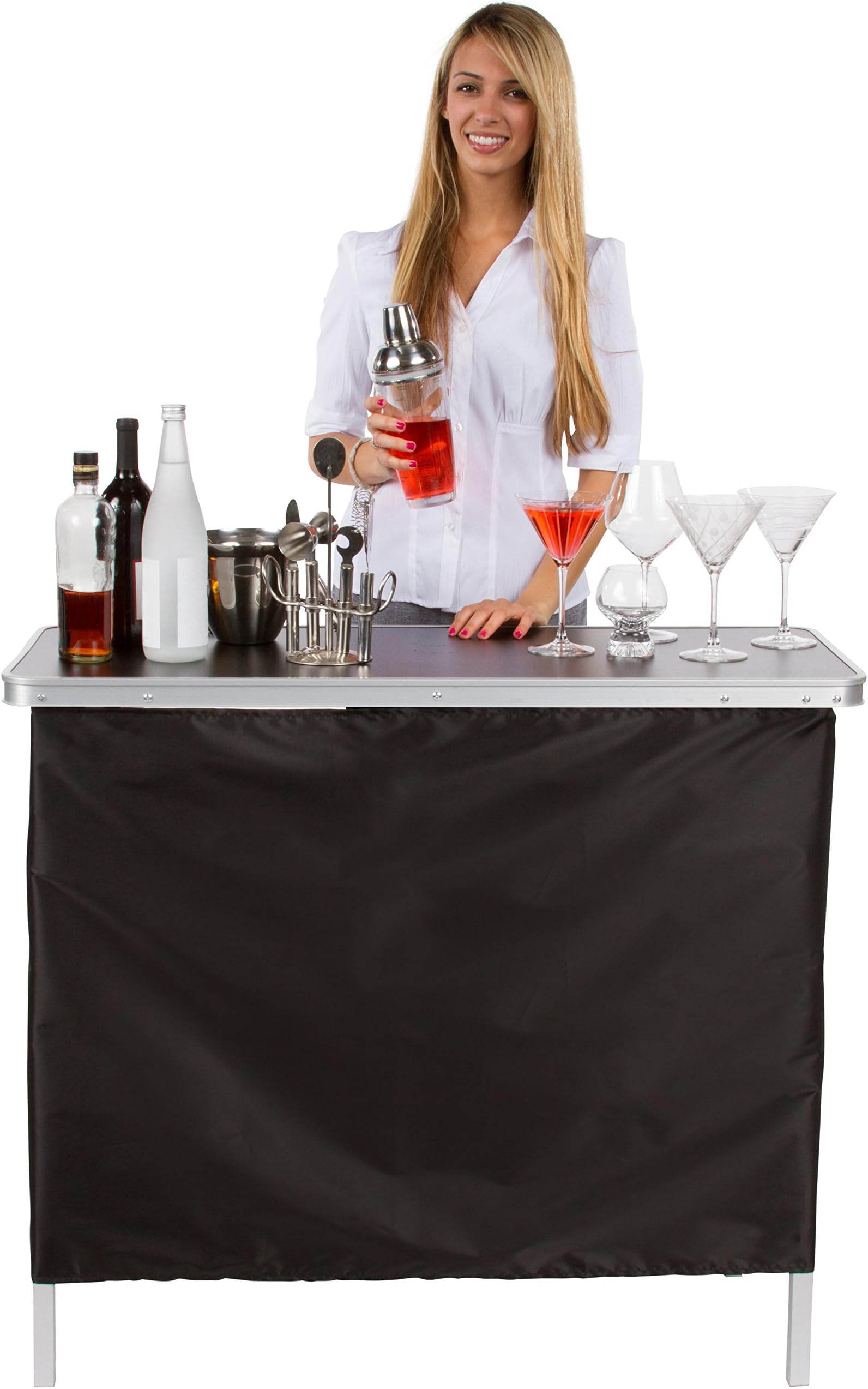 Amazon.com: COSTWAY Portable Bar Table for Events, 43.5” x 15” x 34.5 ...