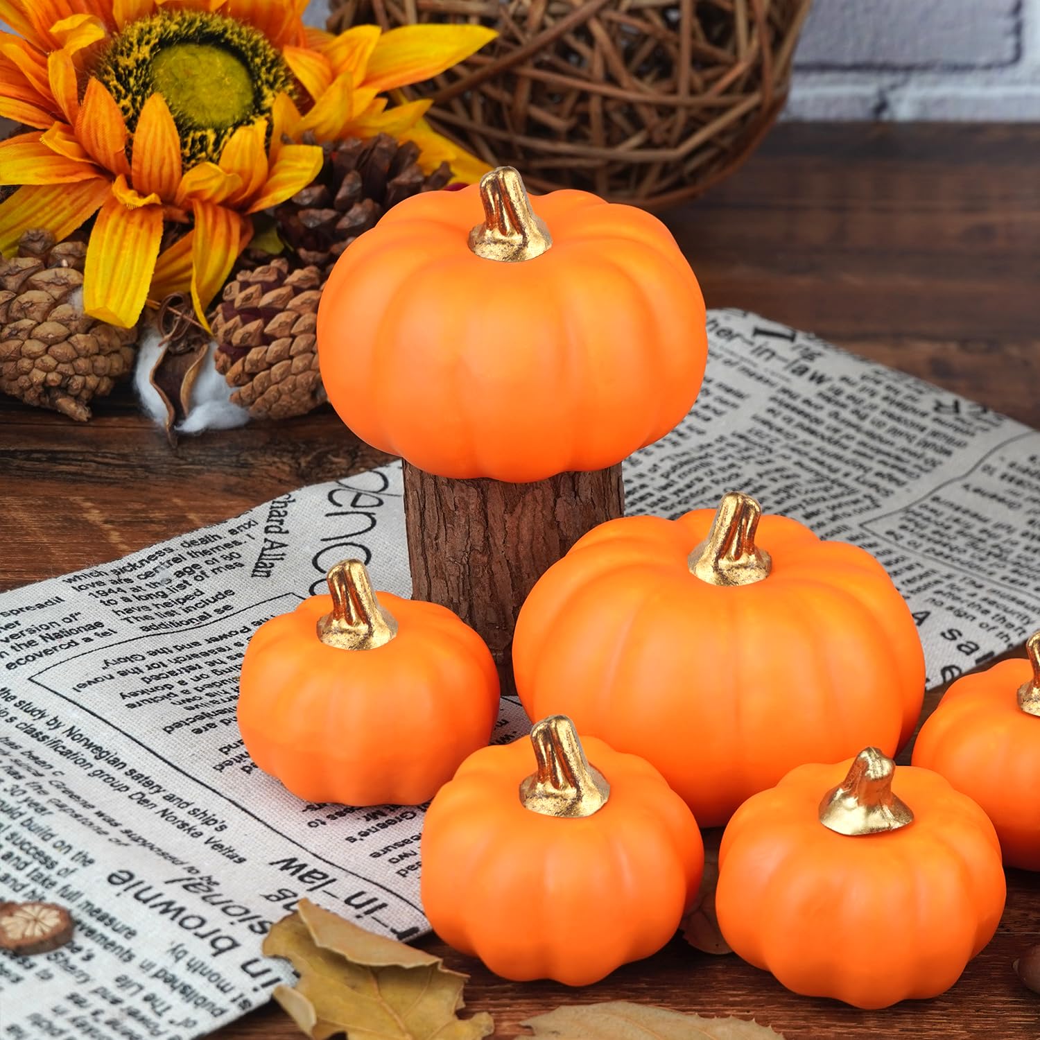 Snapklik.com : Artificial Pumpkins Bulk 12Pcs Assorted Sizes Harvest ...