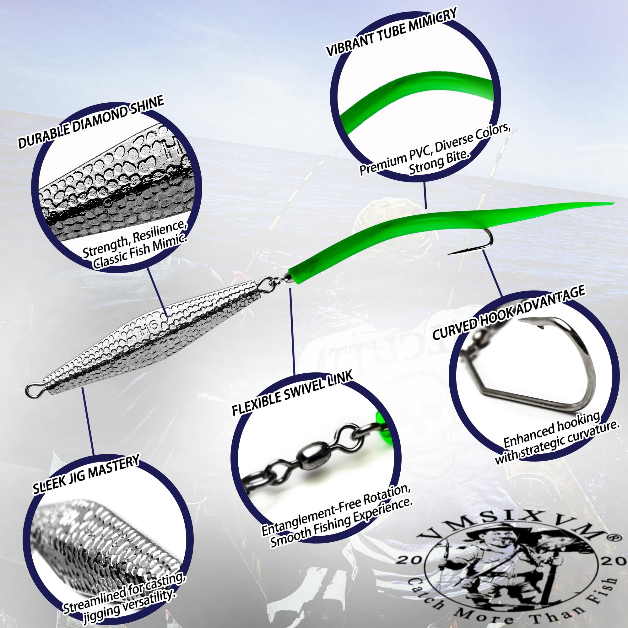 Snapklik.com : VMSIXVM Diamond Jigs Saltwater Fishing Lures, 1-16oz ...