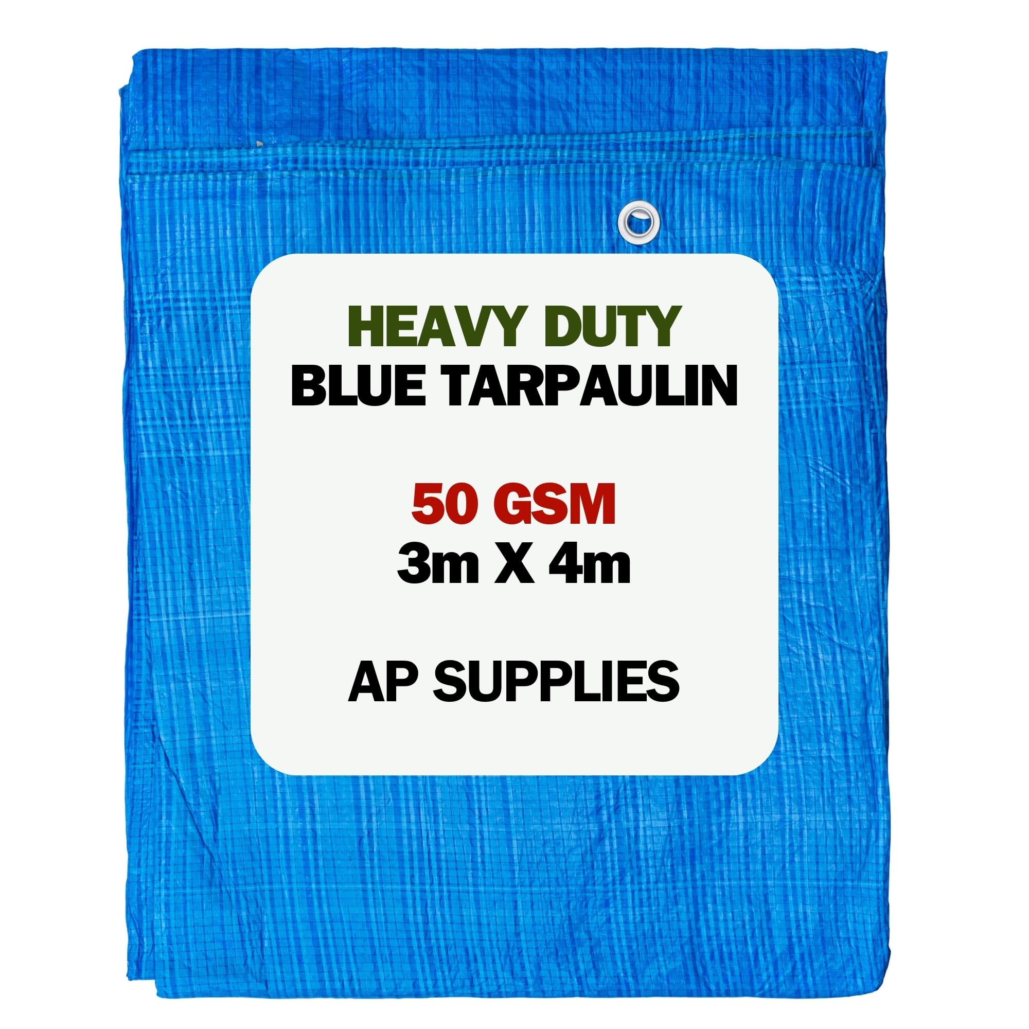 Blue Tarpaulin Cover - 50gsm Thick - Waterproof, Weatherproof, Frost ...