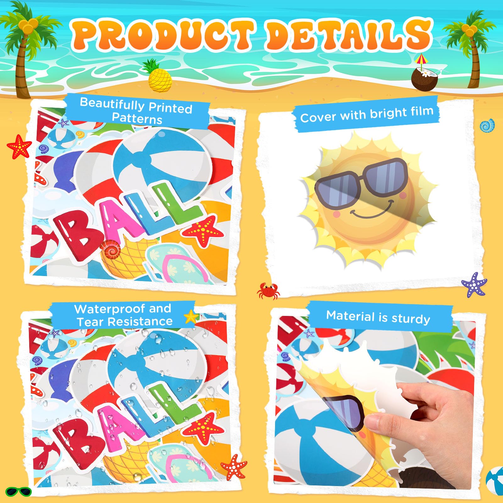 Snapklik.com : Pasimy Summer Bulletin Board Decorations Set Beach ...