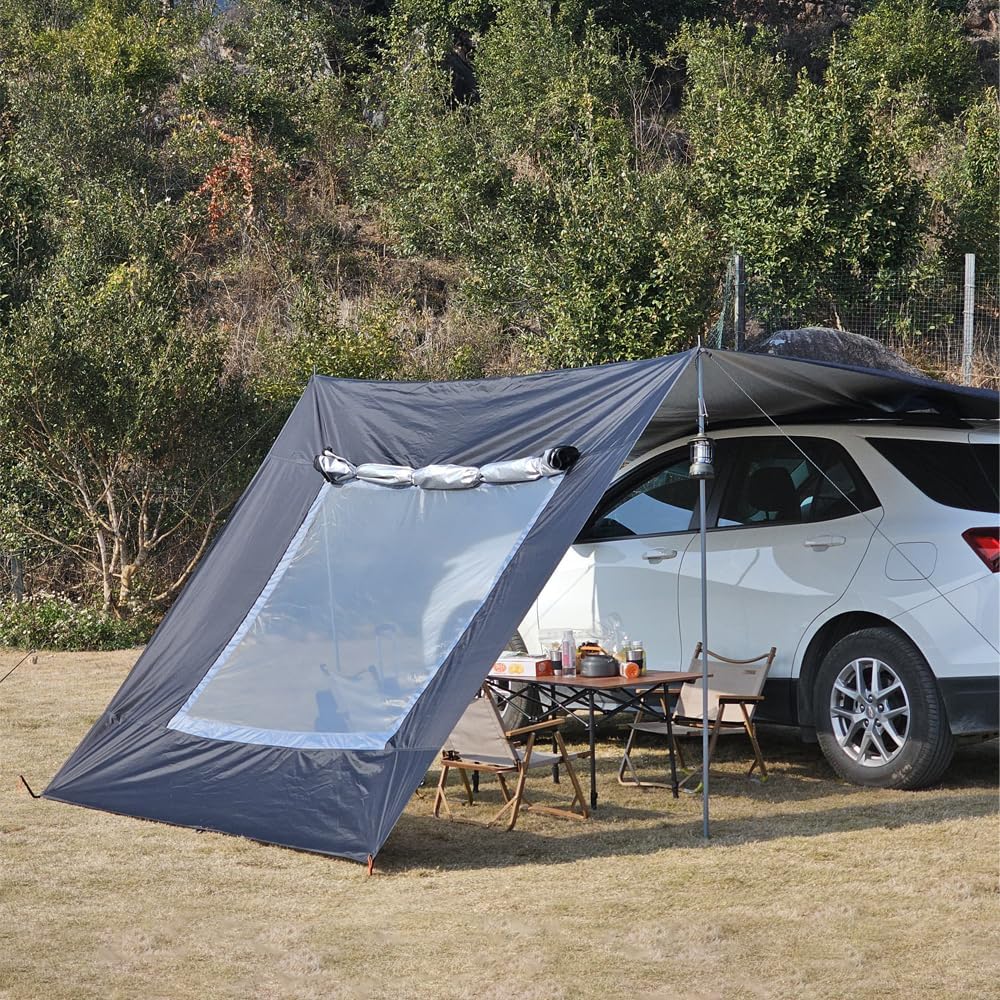 Amazon.com : 10x16 ft Car Side Awning with Pole Camping Tarp with ...