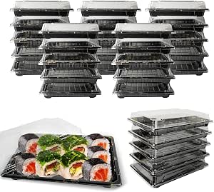 WeeGoo 30Pack Buffet Trays with Lids Reusable Plastic Sandwich Platters ...