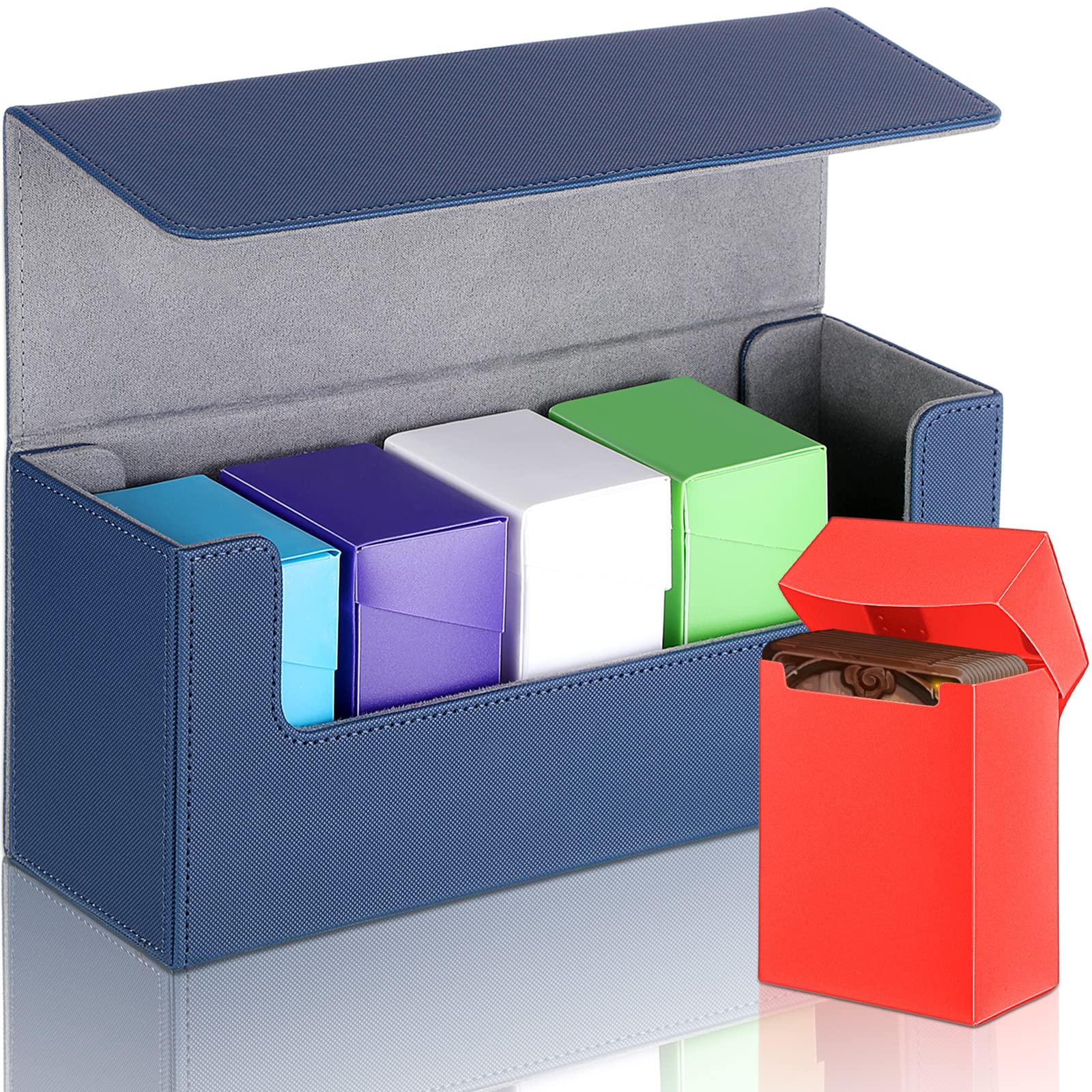 Amazon.com: Silkfly 6 Pieces Deck Card Storage Box, 1 Leather Deck Case ...