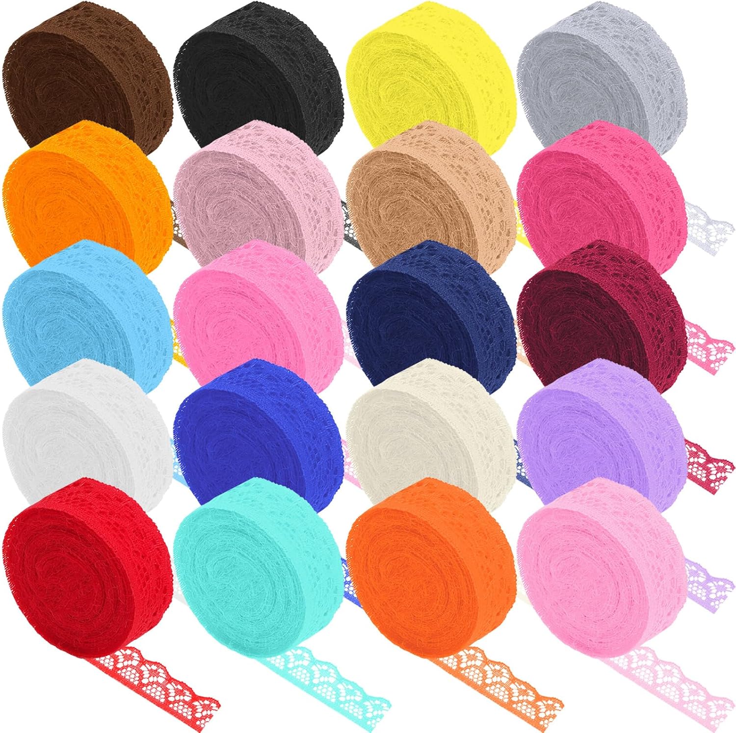 Amazon.com: Keadic 20 Rolls 1.5CM Lace Ribbon, Single Side Lace Trim ...