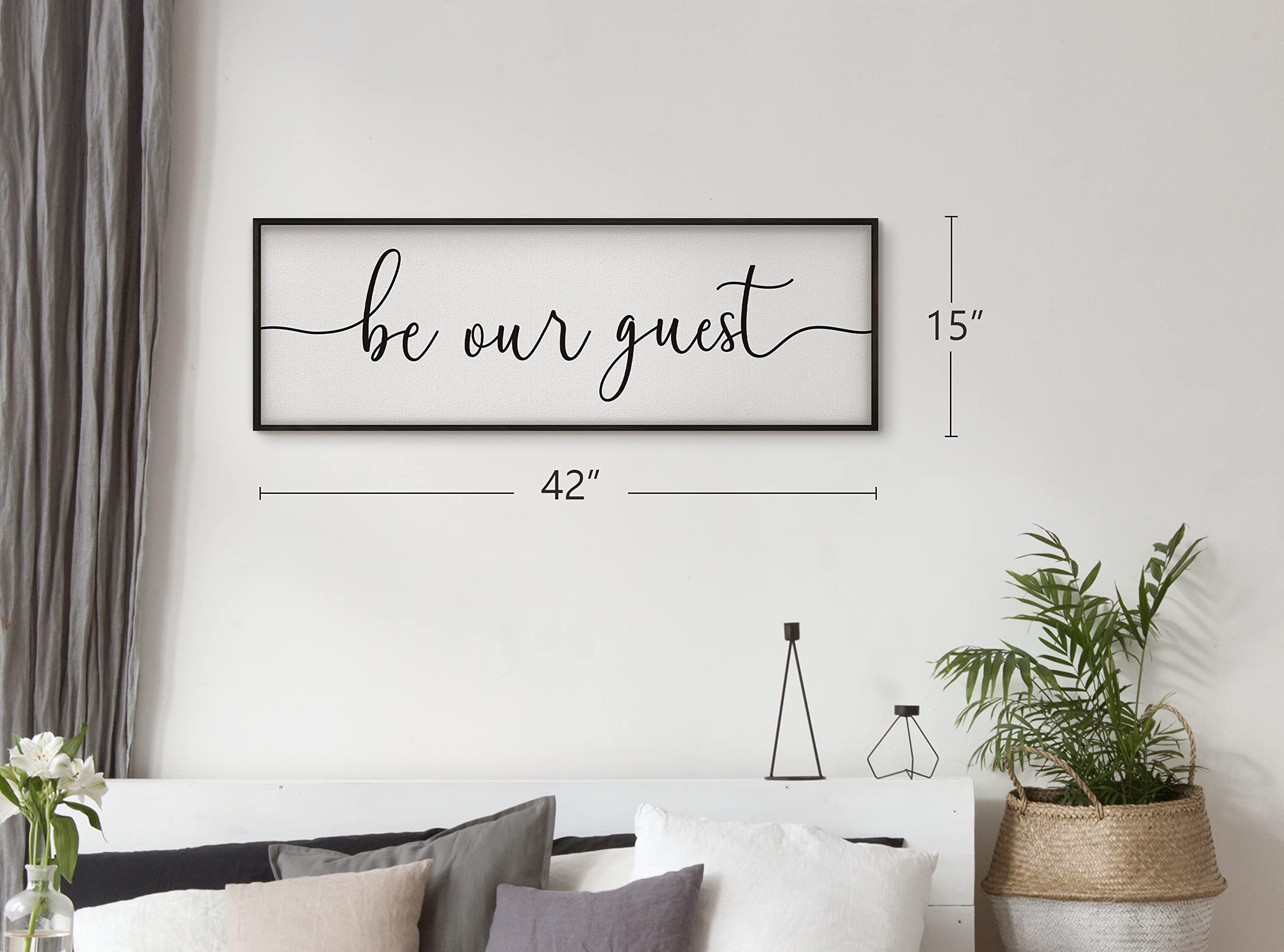 GraceView Be Our Guest Wall Decor - 42”X15” Be Our Guest Framed Wall ...