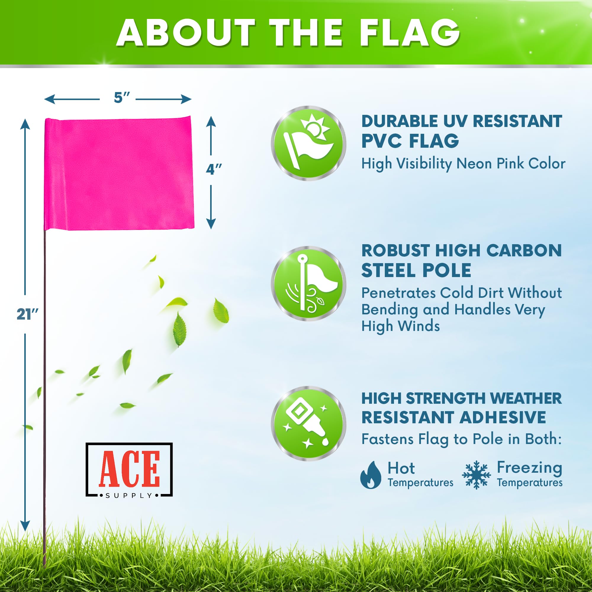 Snapklik.com : Pink Marking Flags 1000 Pack - 4x5x21 Inch Pink Flags ...