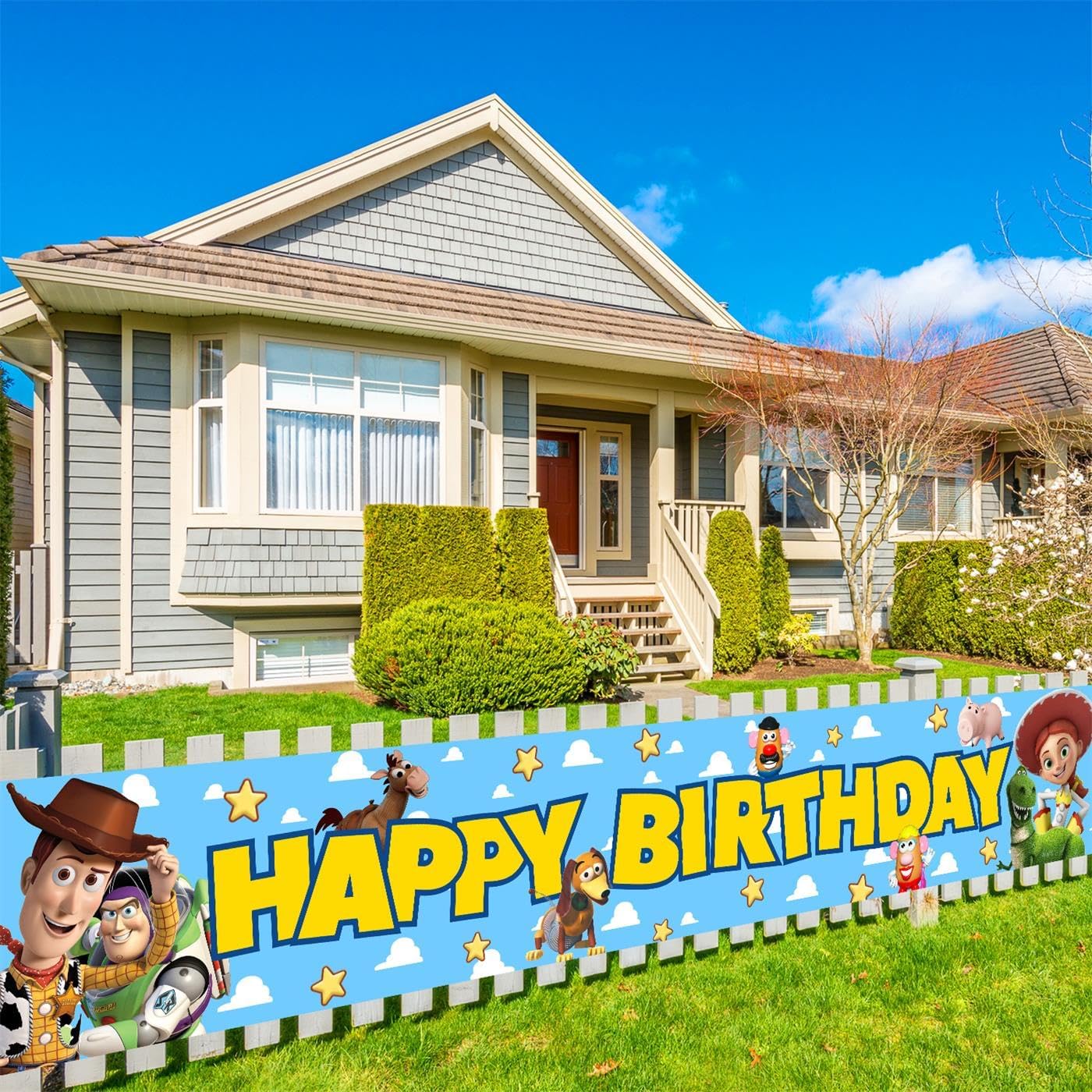 Amazon.com: Toy Theme Story Birthday Party Banner Outdoor and Indoor ...