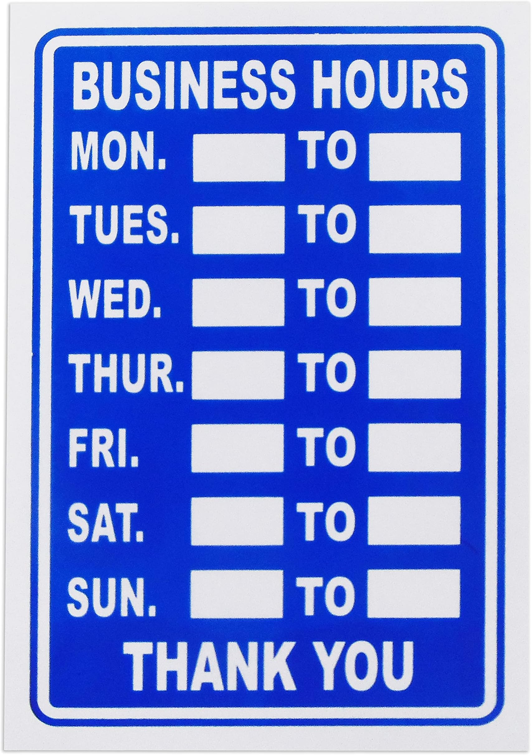 Business Hours Sign Red High Contrast Opening Closing Times Shop Door ...