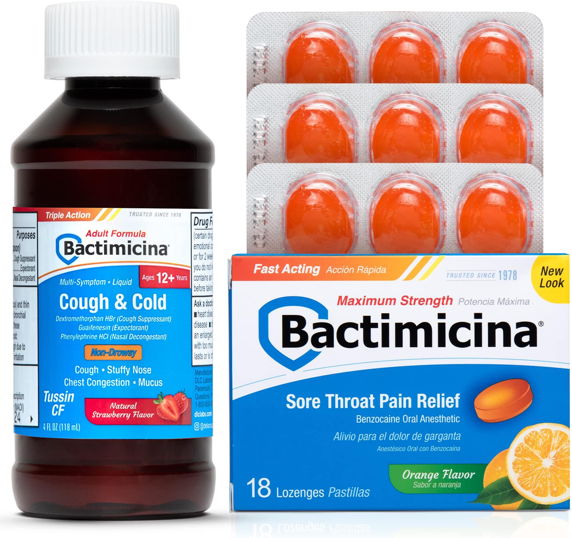 Amazon.com: Bactimicina Maximum Strength Sore Throat Lozenges 18 Count ...