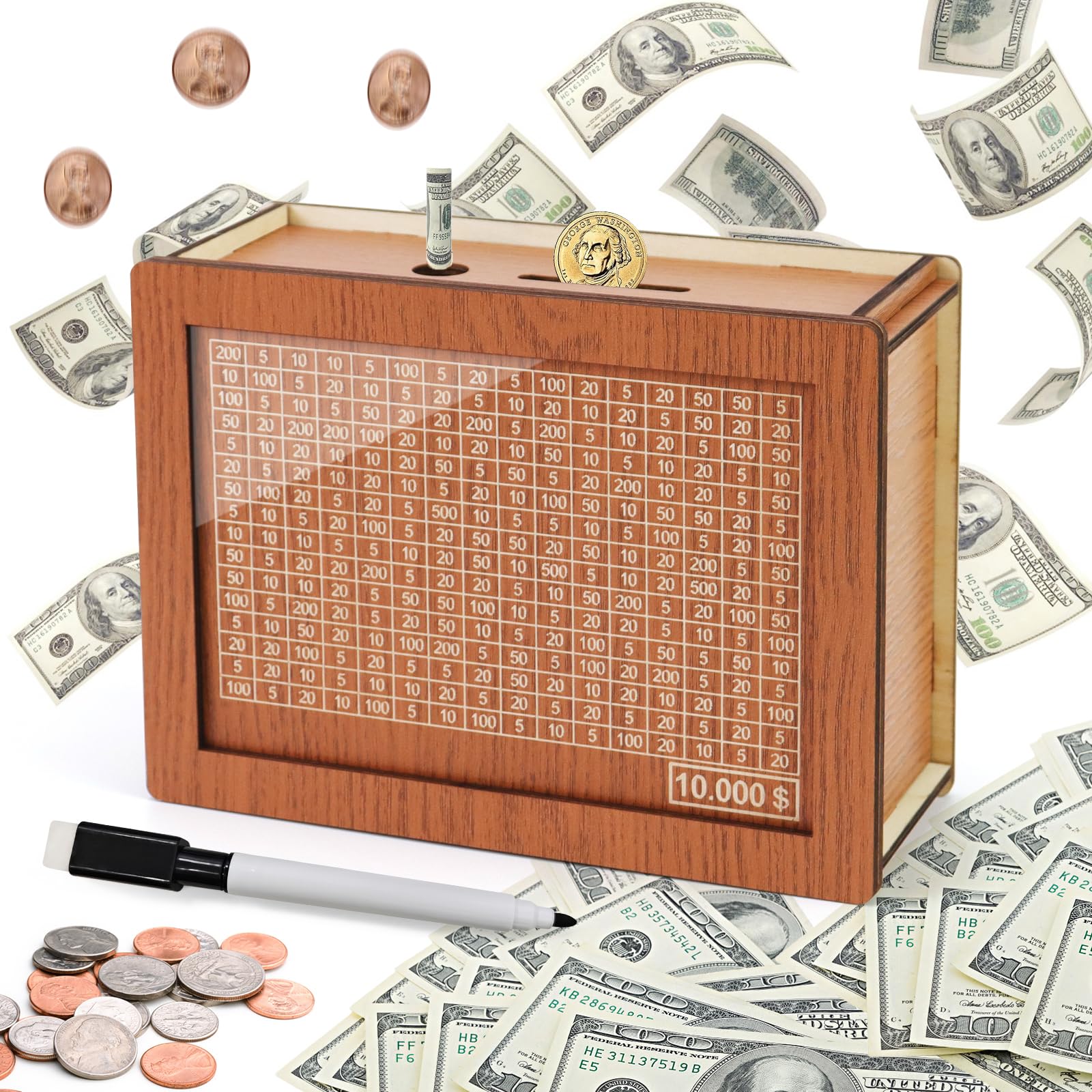 Amazon.com: Money Saving Box 10k Cash Vault Savings Challenge Box for ...