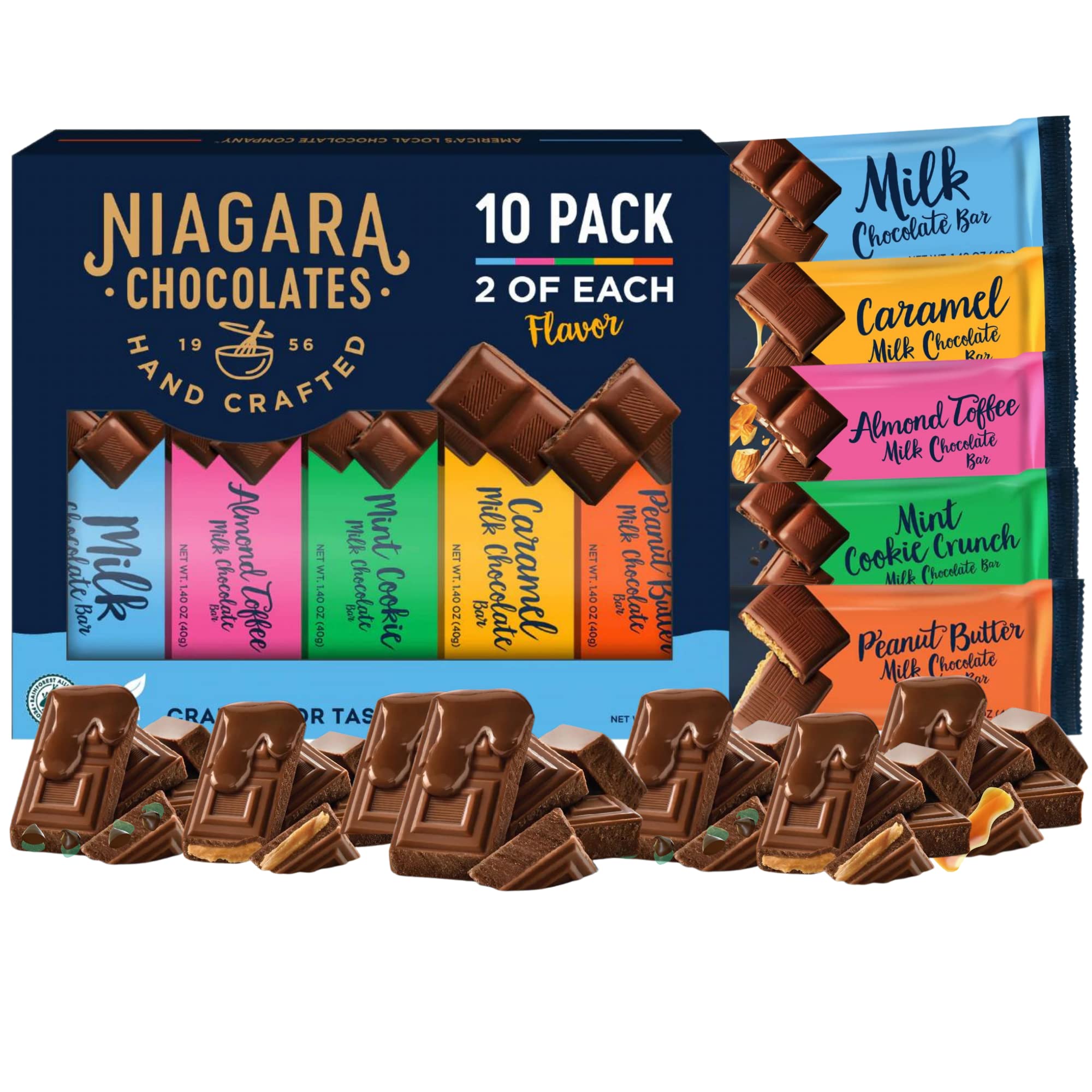 Buy Niagara Chocolate Bars Variety Pack, Individually Wrapped Gourmet ...