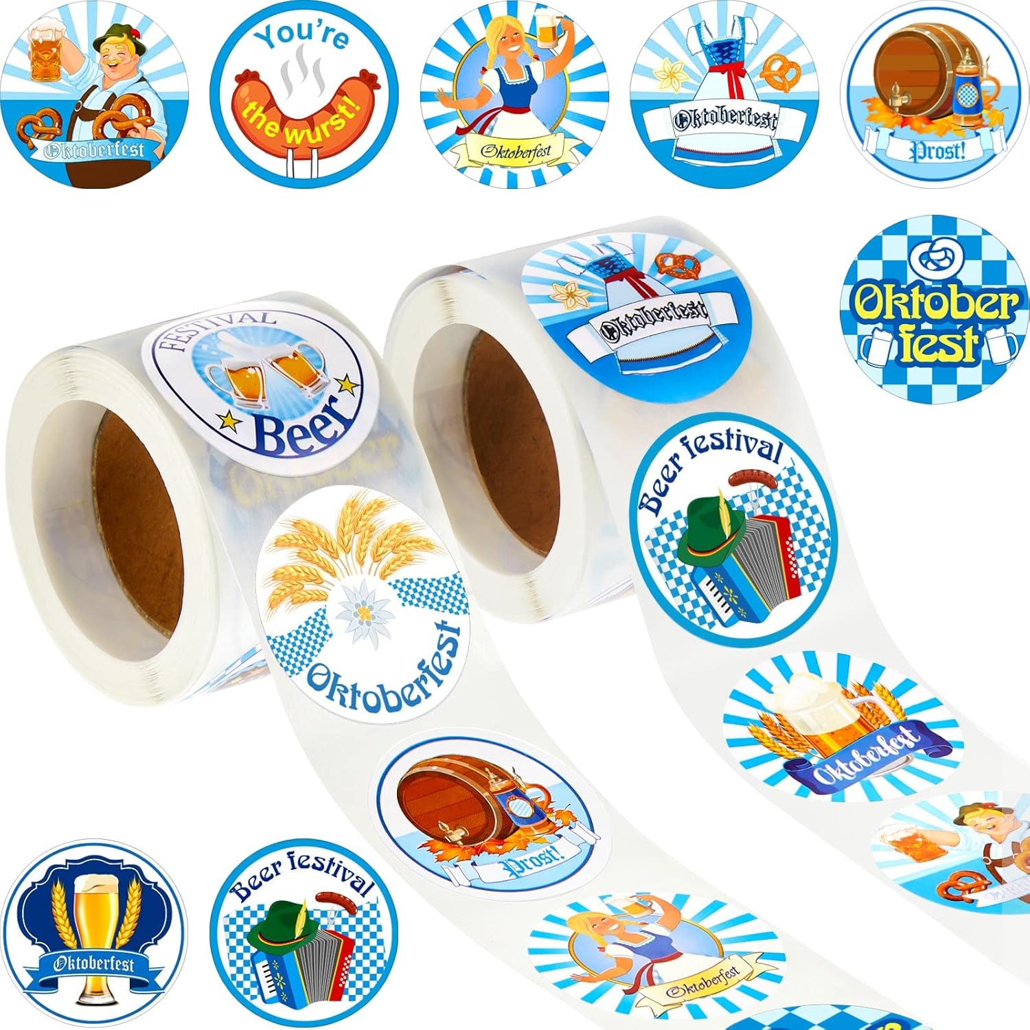 Amazon.com: 500 Pieces Oktoberfest Stickers German Beer Festival Circle ...