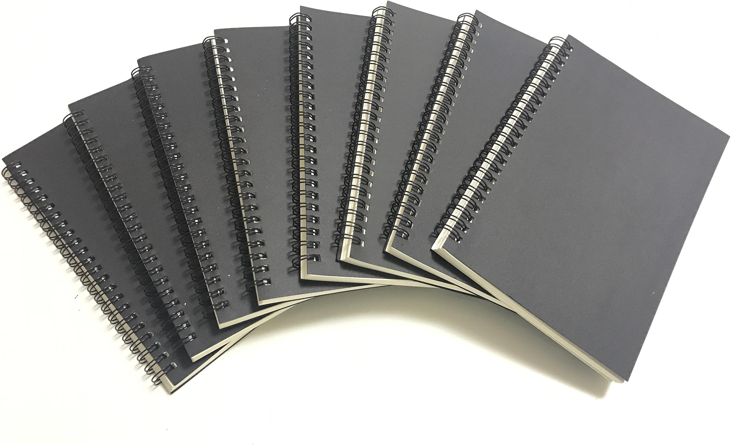 Veeppo Spiral Sketch Notebook Pack Black Kraft Soft Cover White Blank ...