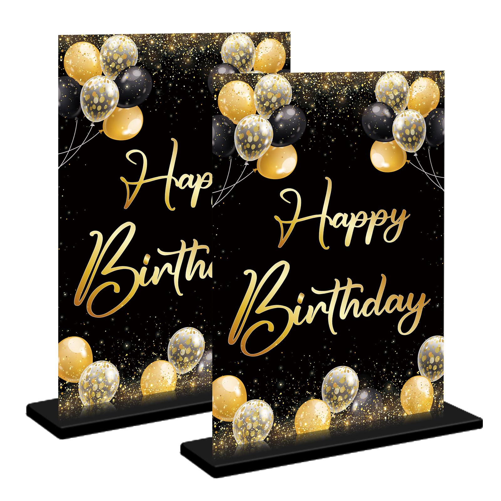 Amazon.com: INNORU Acrylic Happy Birthday Table Poster Centerpieces Set ...