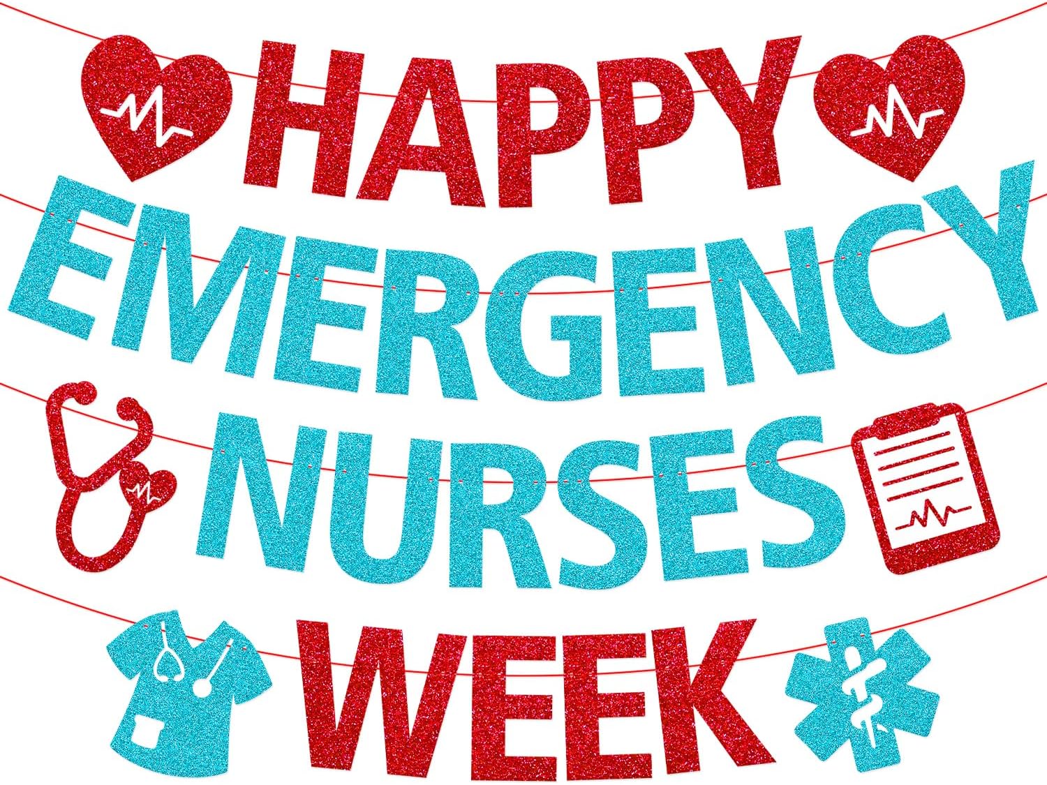 Amazon.com: Happy Emergency Nurses Week Banner, ED Nurses Week ...