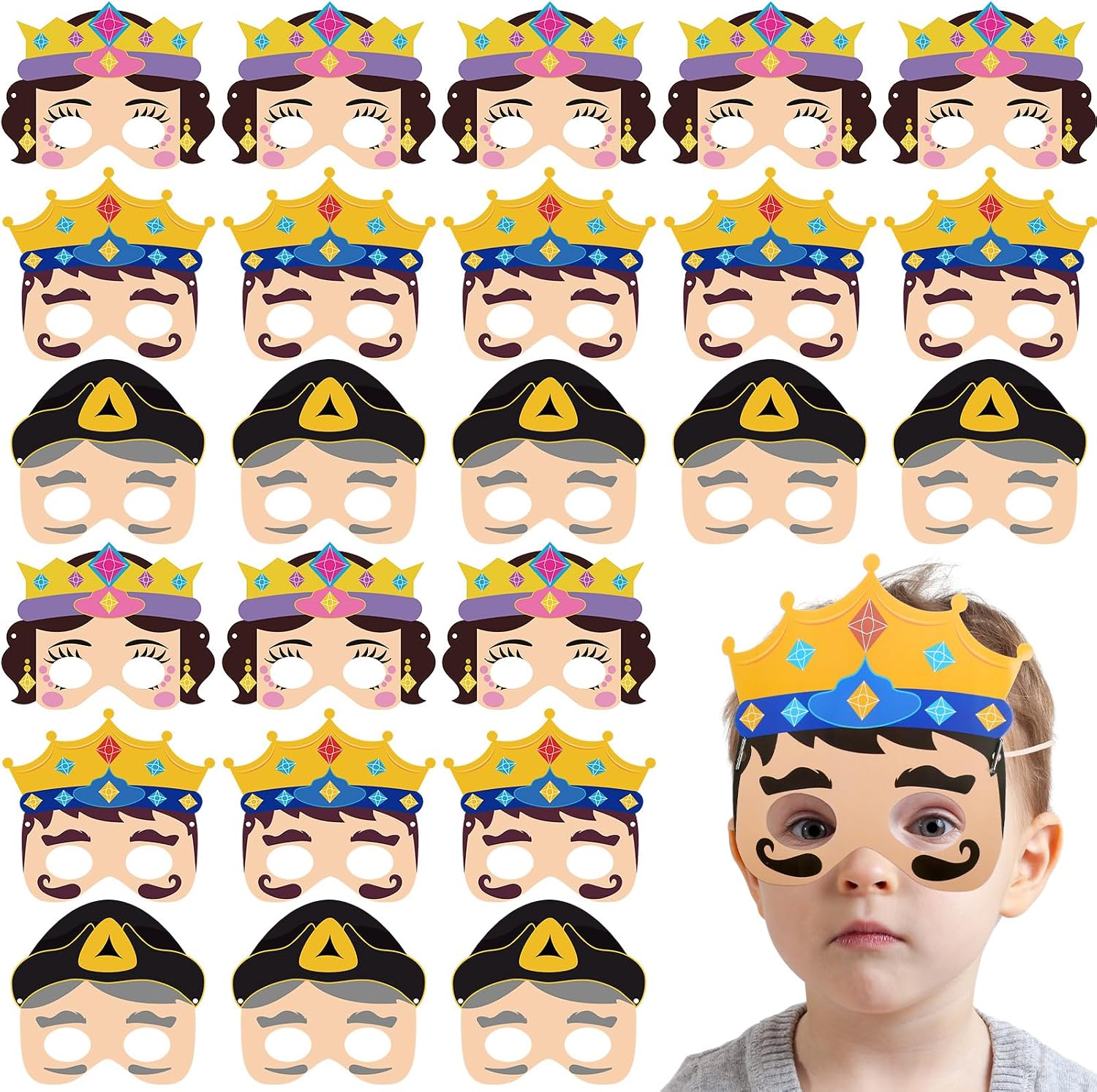 Amazon.com: RoundFunny 24 Pcs Purim Masks for Kids with Elastic Rope ...