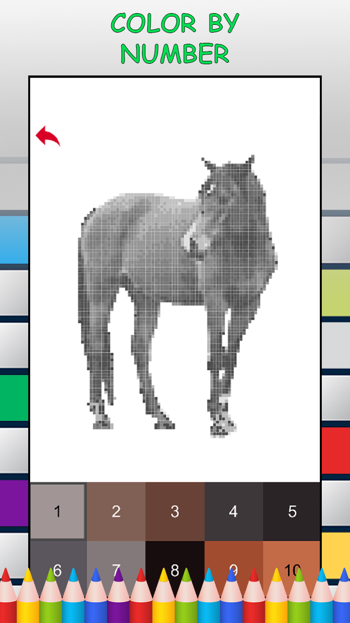 Horses Color by Number - FREE Pixel Art Game - Coloring Book Pages ...