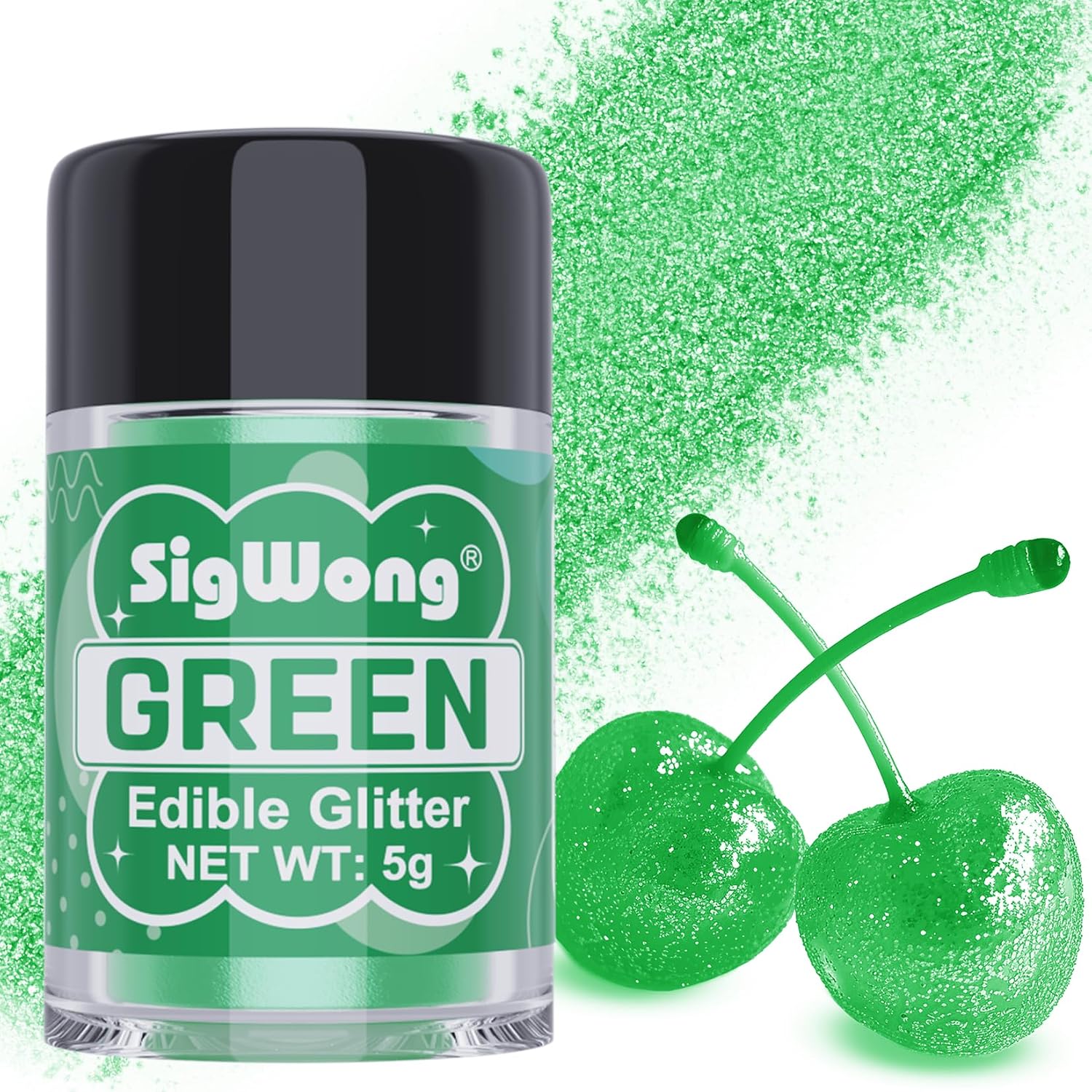 Amazon.com : Green Edible Glitter - 5g Food Grade Cake Decorating ...