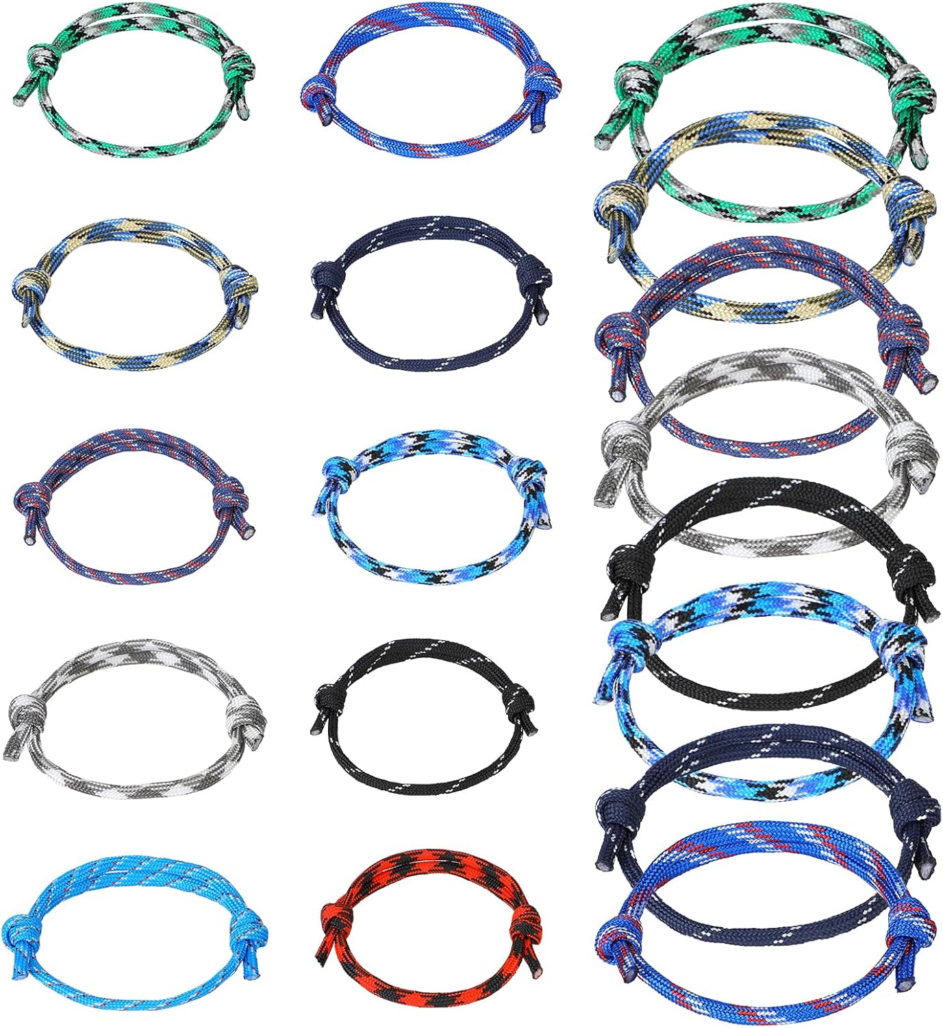 Amazon.com: KALIONE String Bracelets Pack, 20 Pieces Adjustable Rope ...