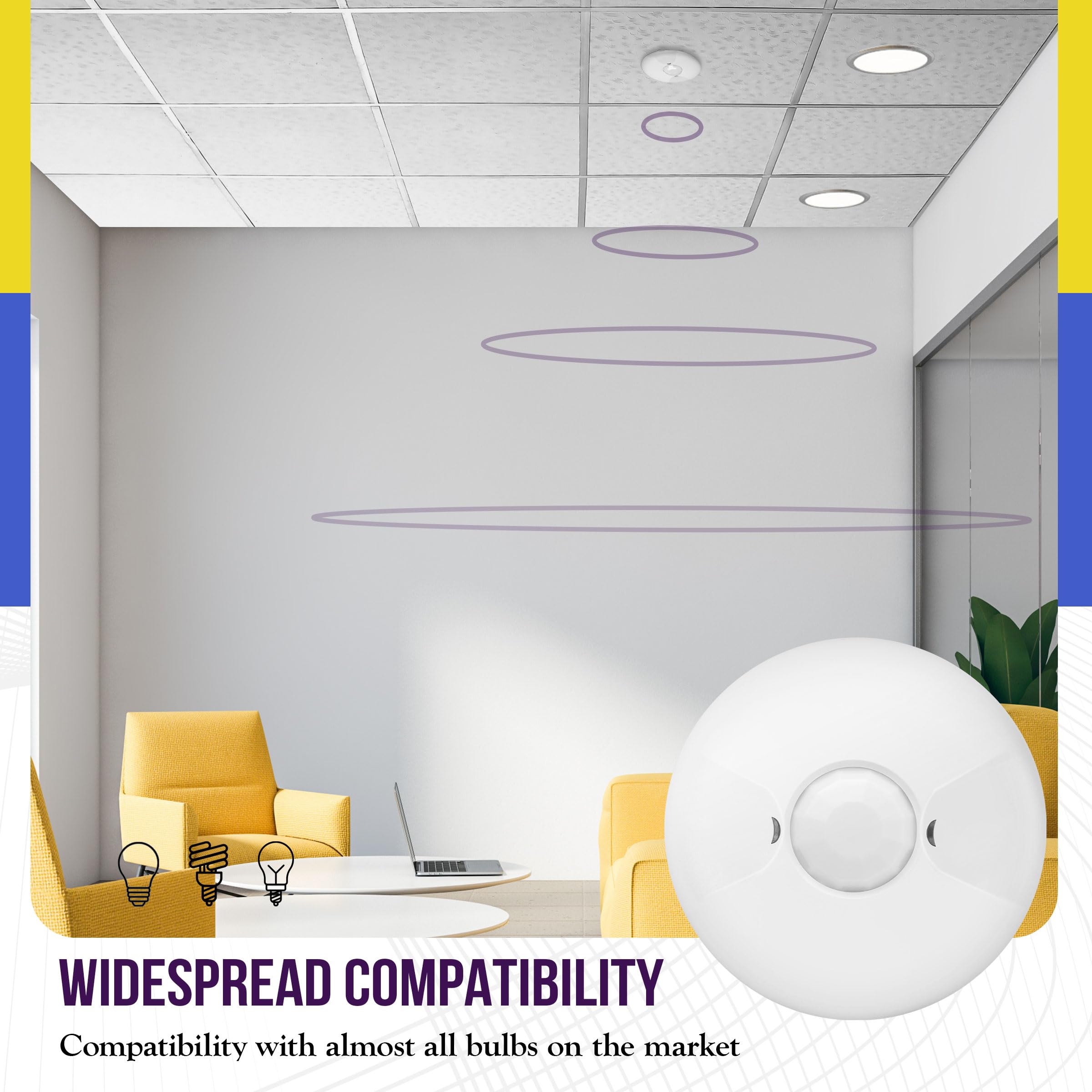 Snapklik.com : ENERLITES - MPC-50V-STICKER Ceiling Occupancy Sensor By ...
