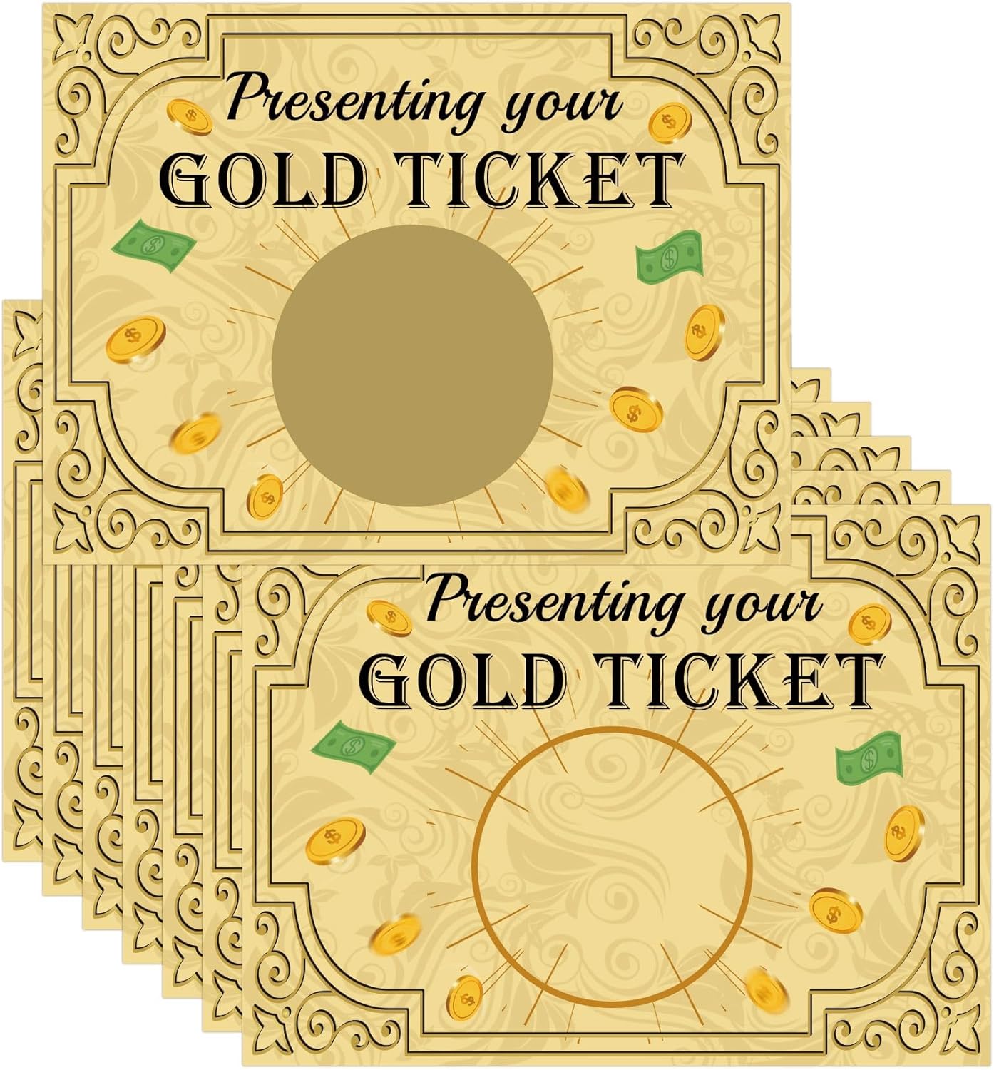 Pop Resin 30 Pack Golden Ticket Scratch Off Cards Make Your Own Golden ...