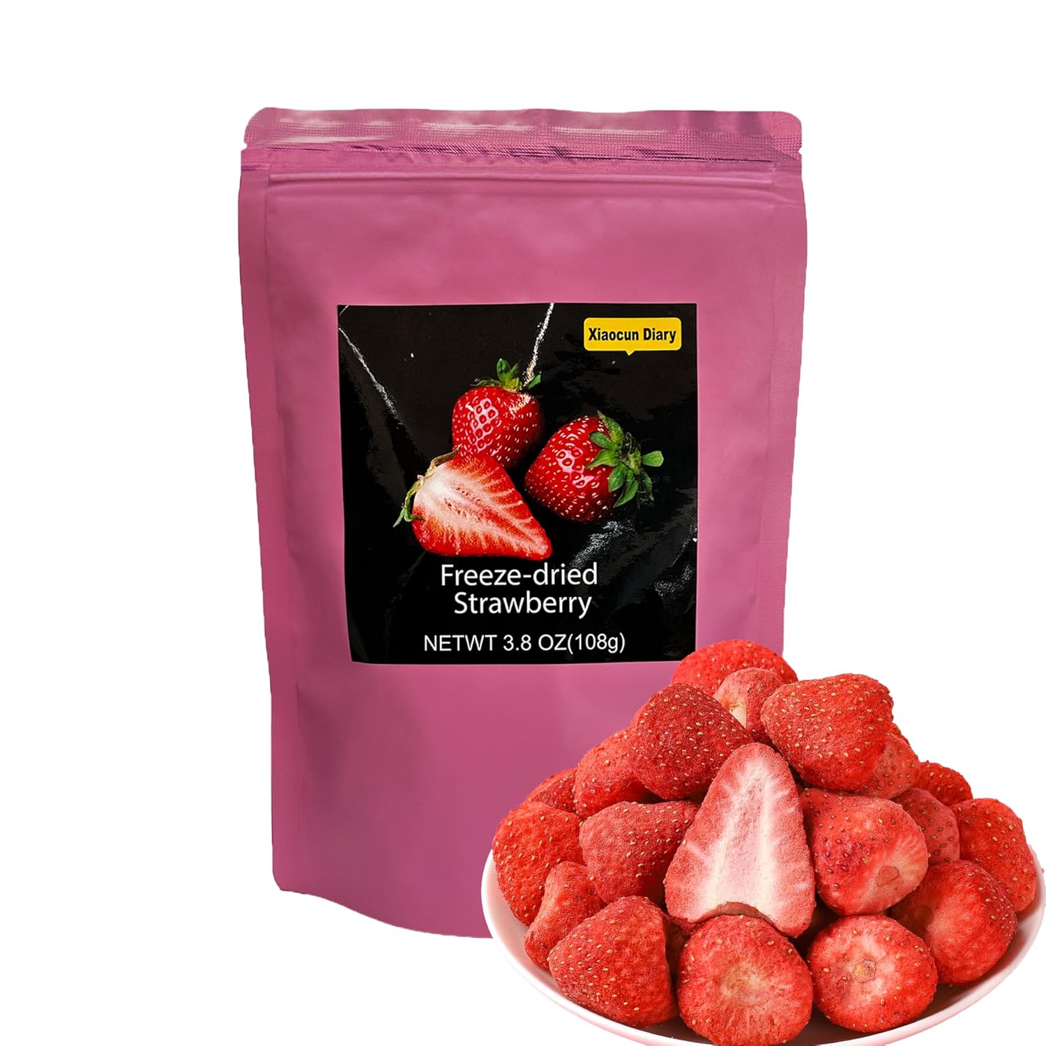 Amazon.com: Xiaocun Diary, Freeze Dried Whole Strawberries, Fruits ...