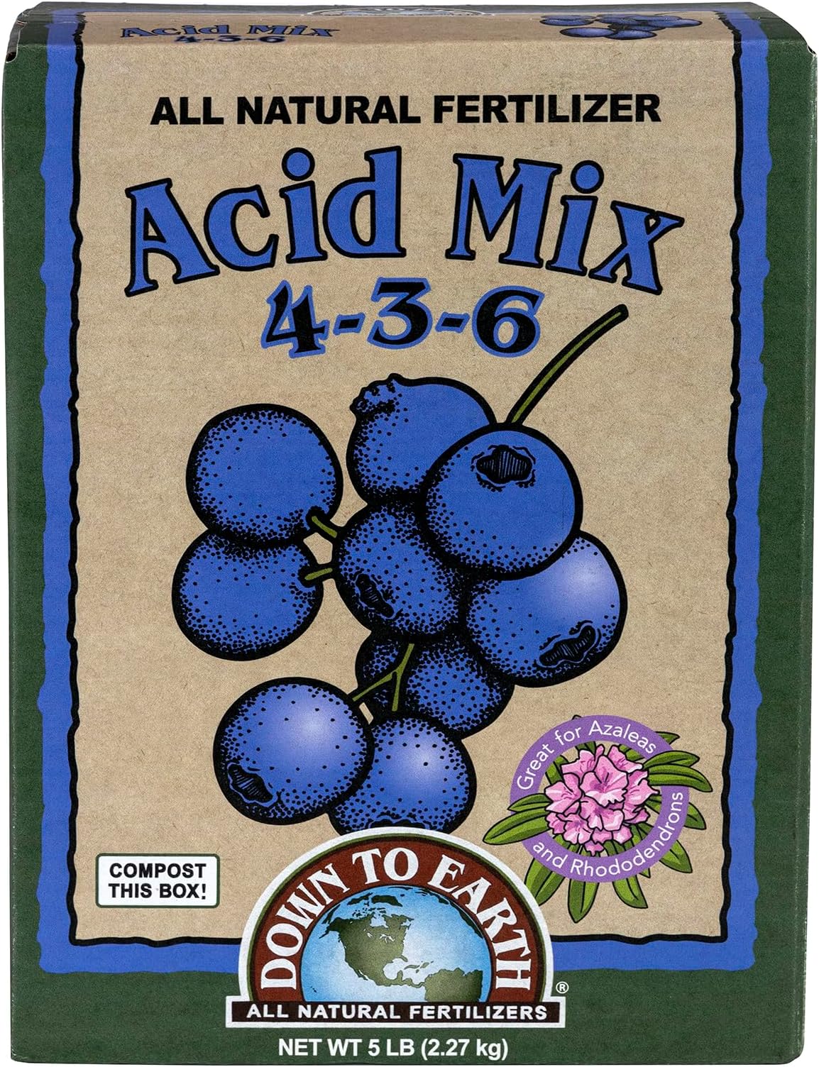 Amazon.com : Down To Earth Organic All Purpose Fertilizer Mix 4-6-2, 25 ...