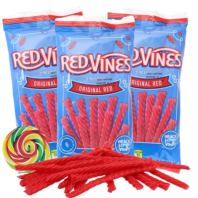 Amazon.com : Original Red Licorice Twists, Chewy Cherry Flavored Gummy ...