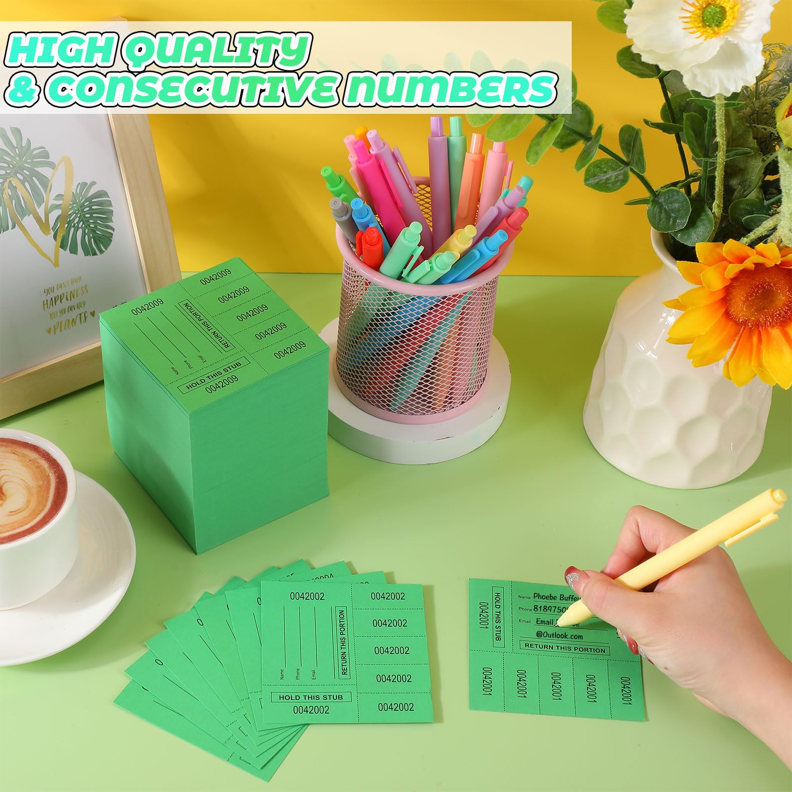 Snapklik.com : Kosiz 1000 Sheet 5 Bid Raffle Tickets Chinese Auction ...